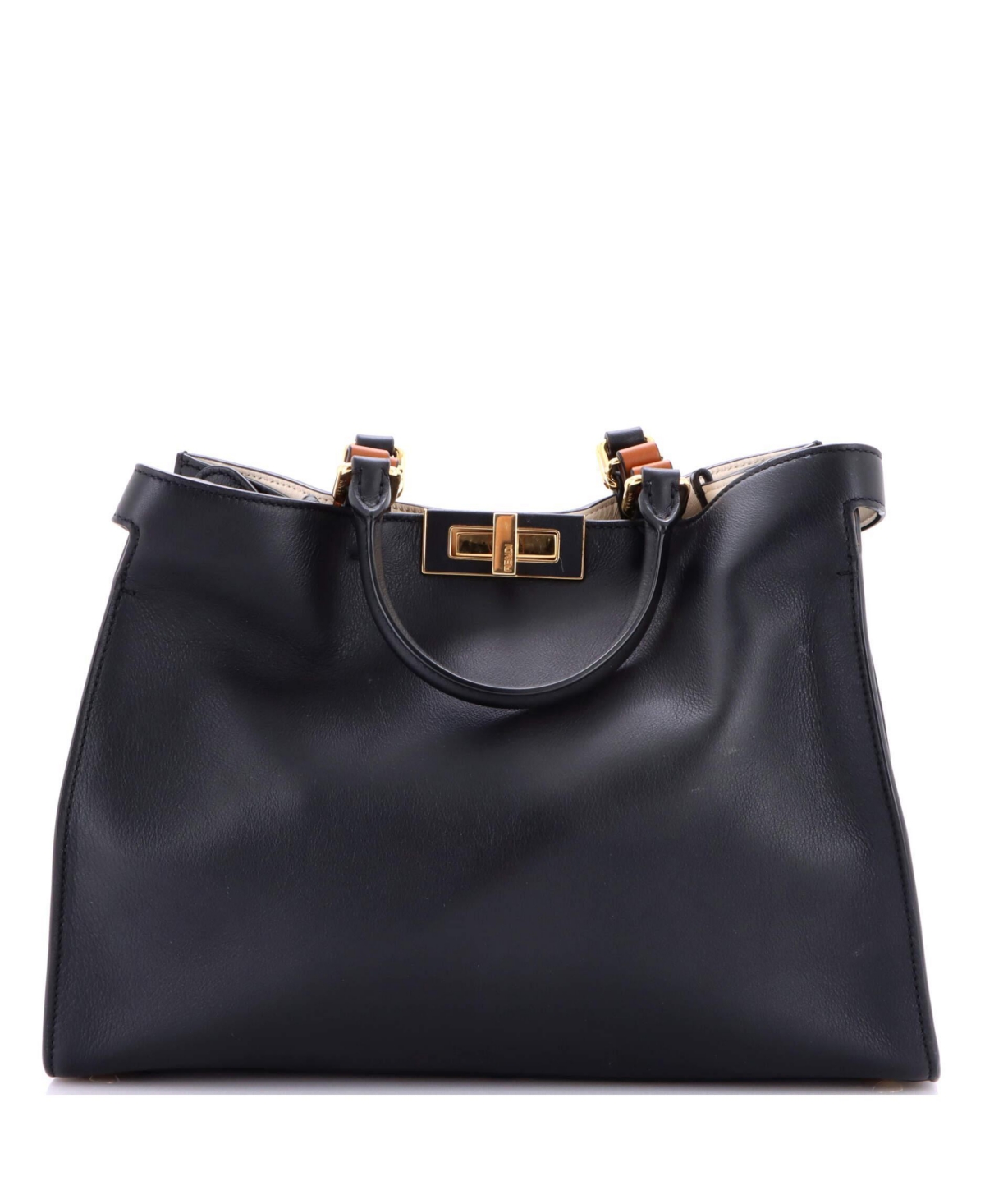 Click here for Pre-Owned Fendi Small Peekaboo X-Tote Leather - Bl... prices