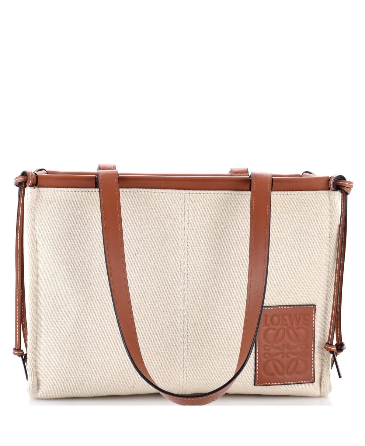 Click here for Pre-Owned Loewe Large Cushion Tote Canvas - Natura... prices