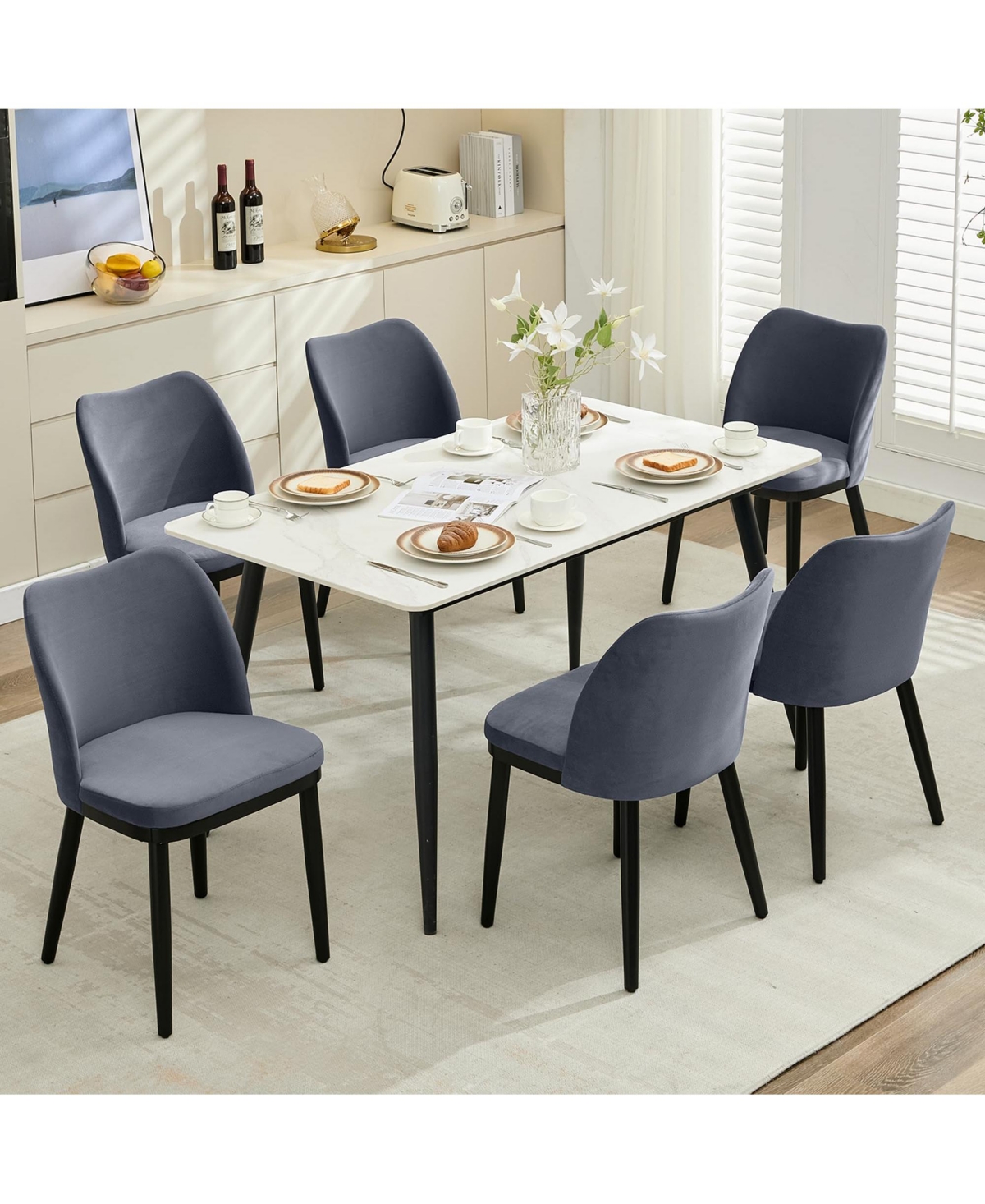 Click here for gaomon Dining Chairs Set of 6: Upholstered Fabric... prices