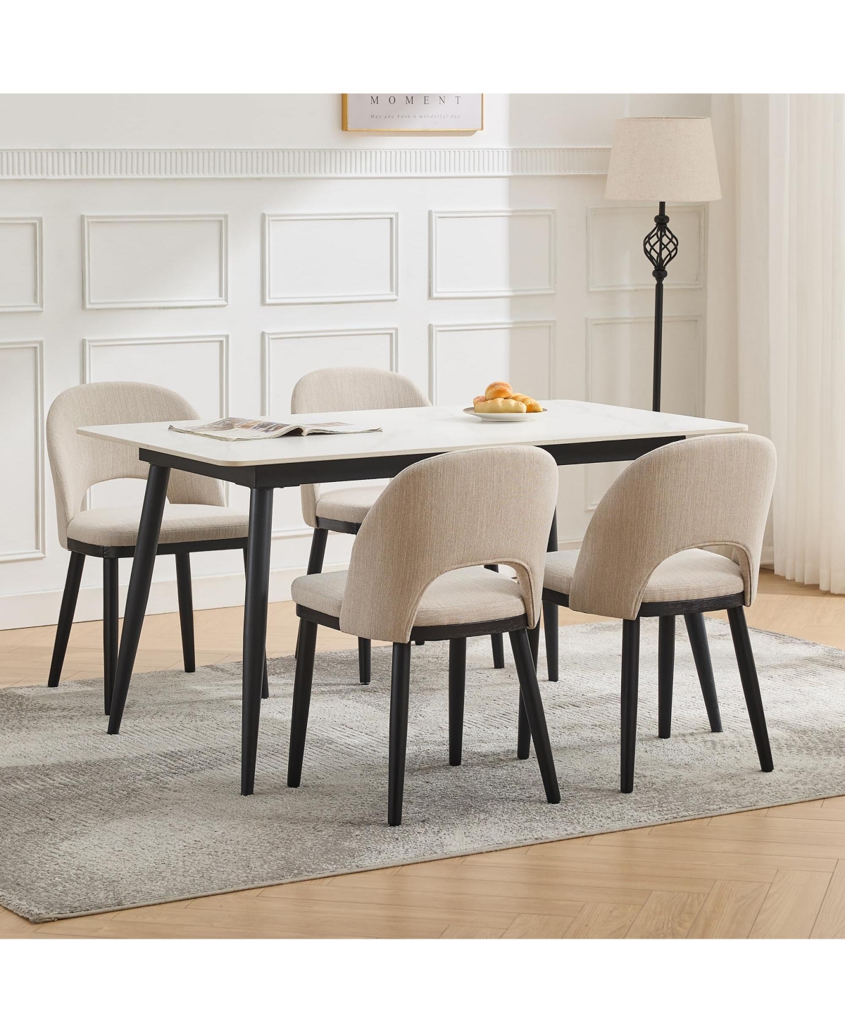 Click here for gaomon Wooden Dining Chairs Set of Modern Fabric U... prices