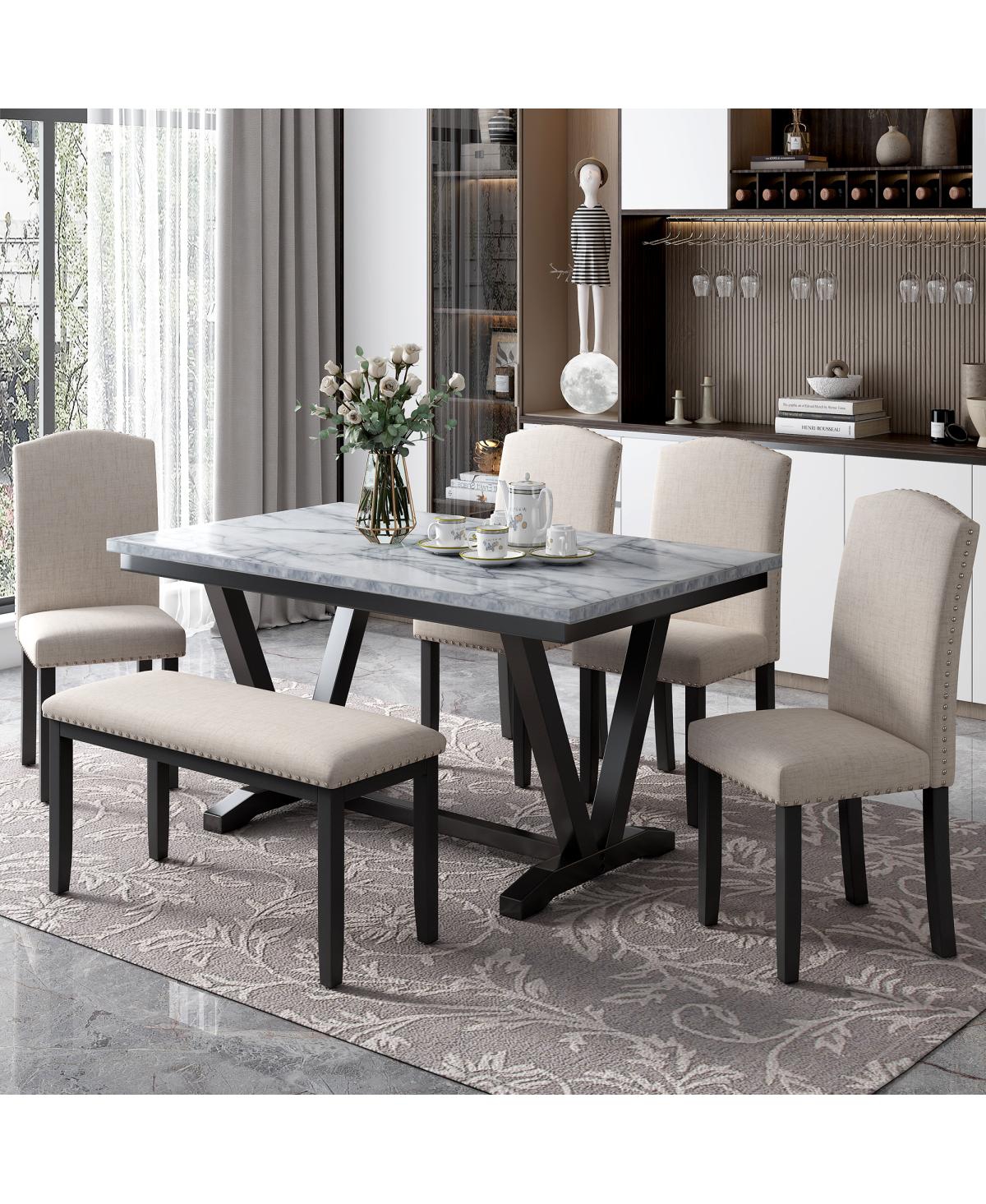 Click here for Streamdale Furniture 6 Piece Modern Dining Set wit... prices
