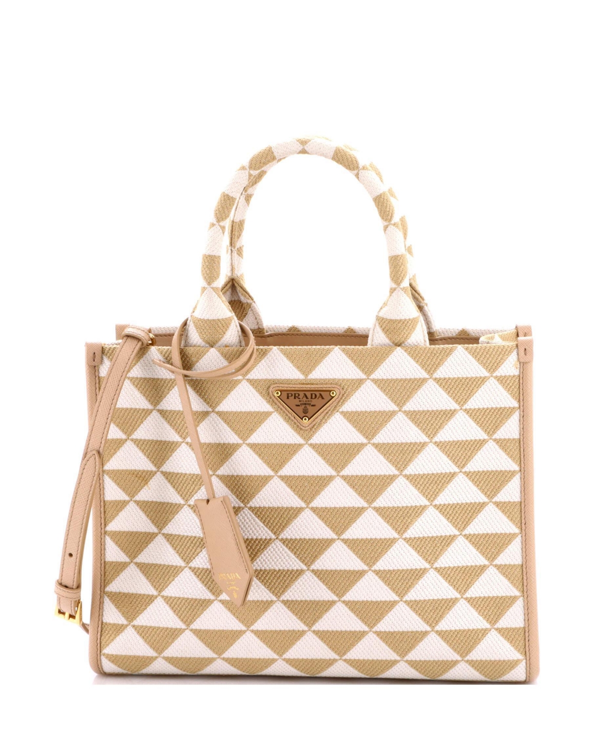 Click here for Pre-Owned Prada Small Symbole Shopper Tote Jacquar... prices