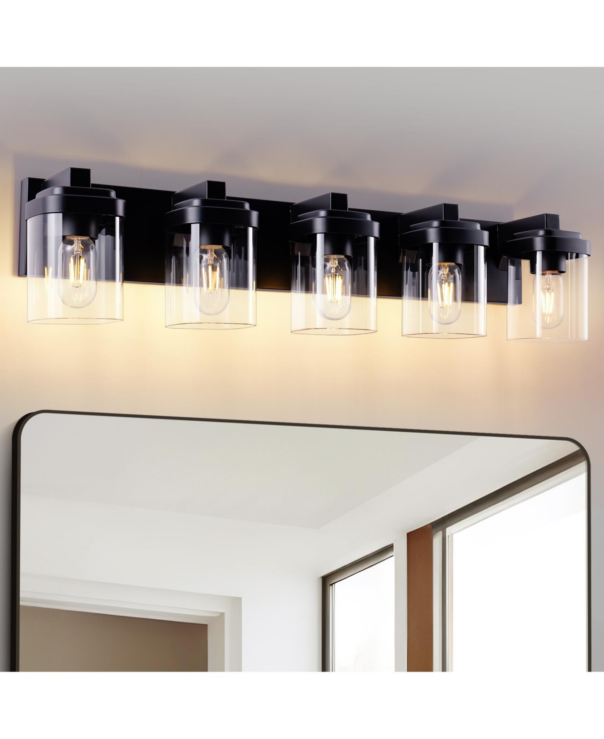Click here for Busdays 5 Light Bathroom Vanity Light with Clear G... prices