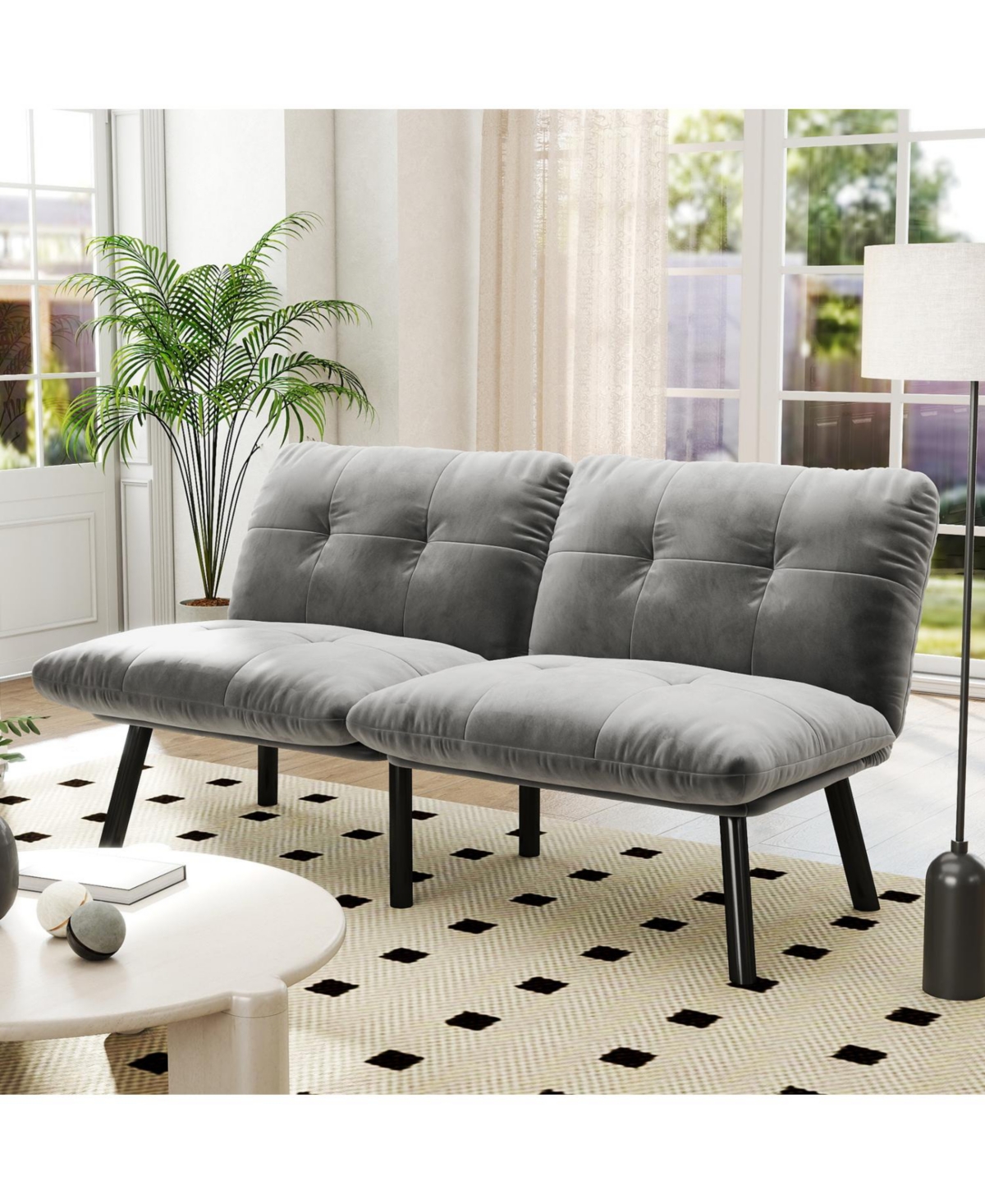 Click here for Rainsken Modern Convertible Futon Sofa Bed  with A... prices
