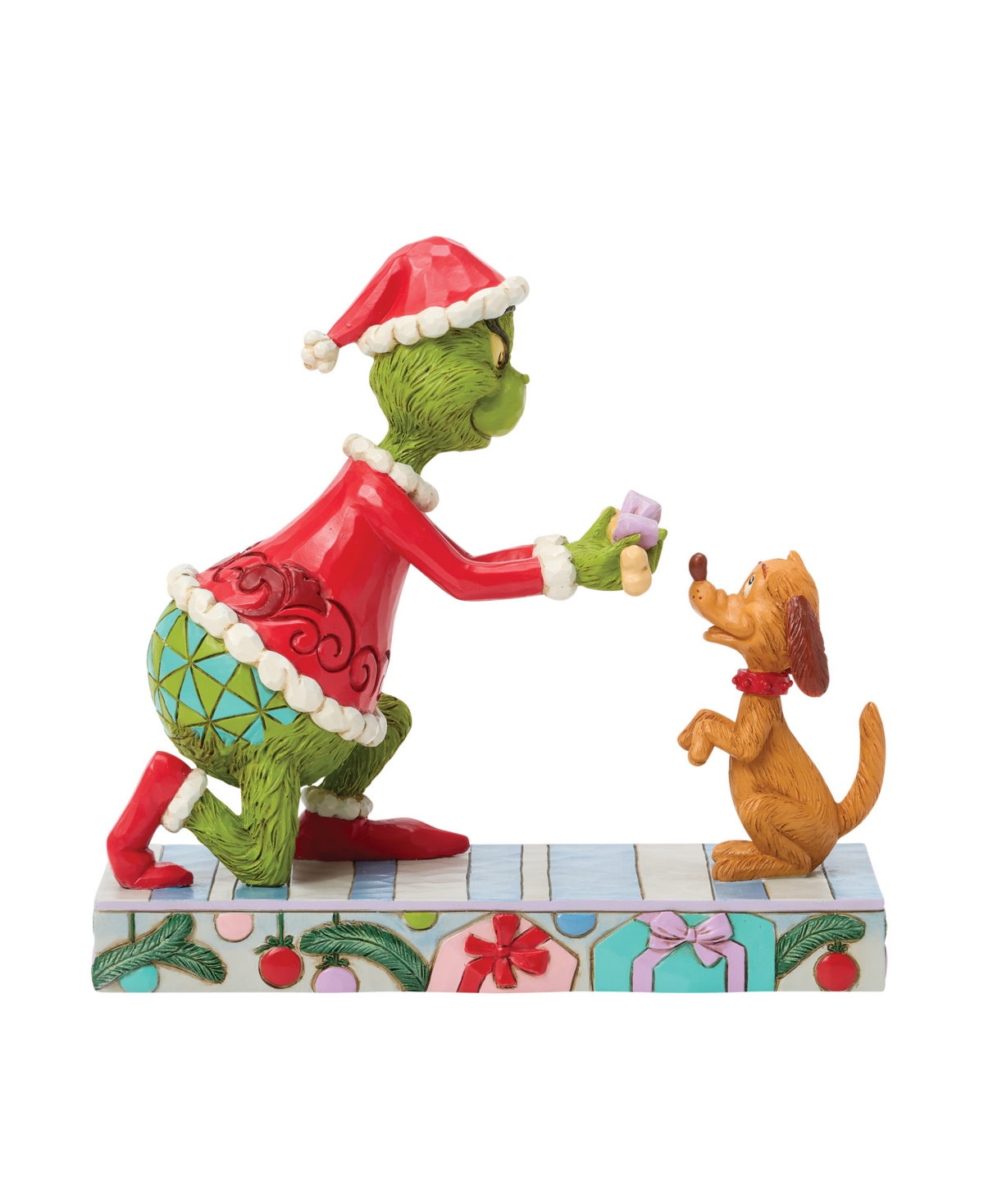 Click here for Jim Shore Grinch Fig Grinch Giving Max a Gift - Mu... prices