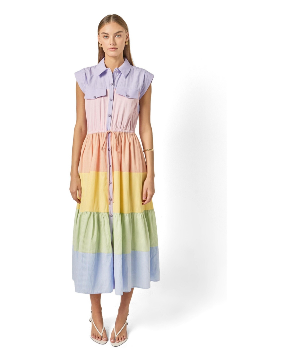 Click here for English Factory Womens Colorblock Shirt Midi Dress... prices