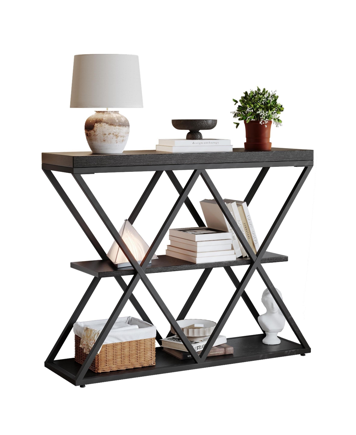 Click here for homfan Industrial 3-Tier Entryway Console Table wi... prices