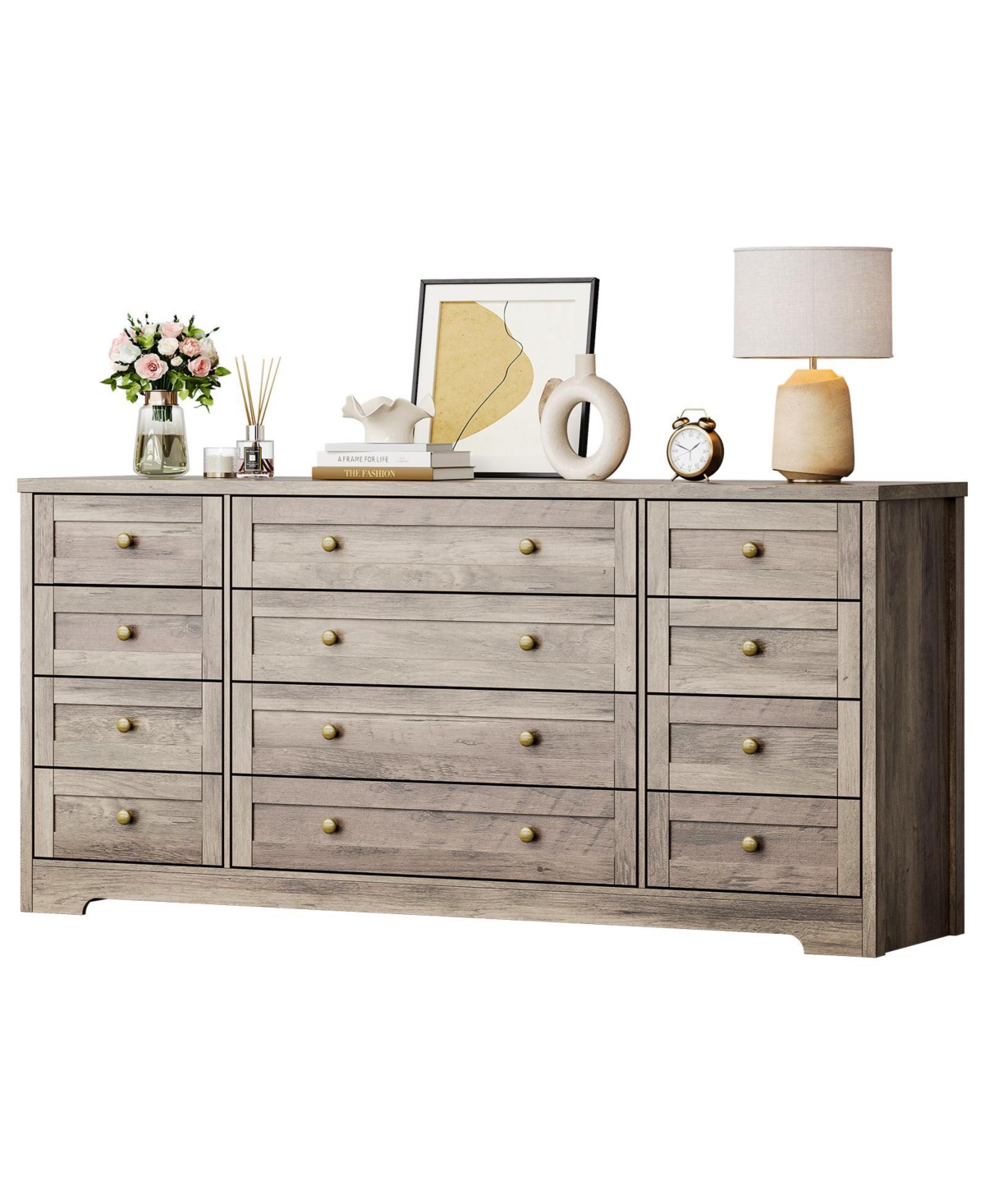Click here for homfan 12-Drawer Wood Dresser  63 Long Storage Che... prices
