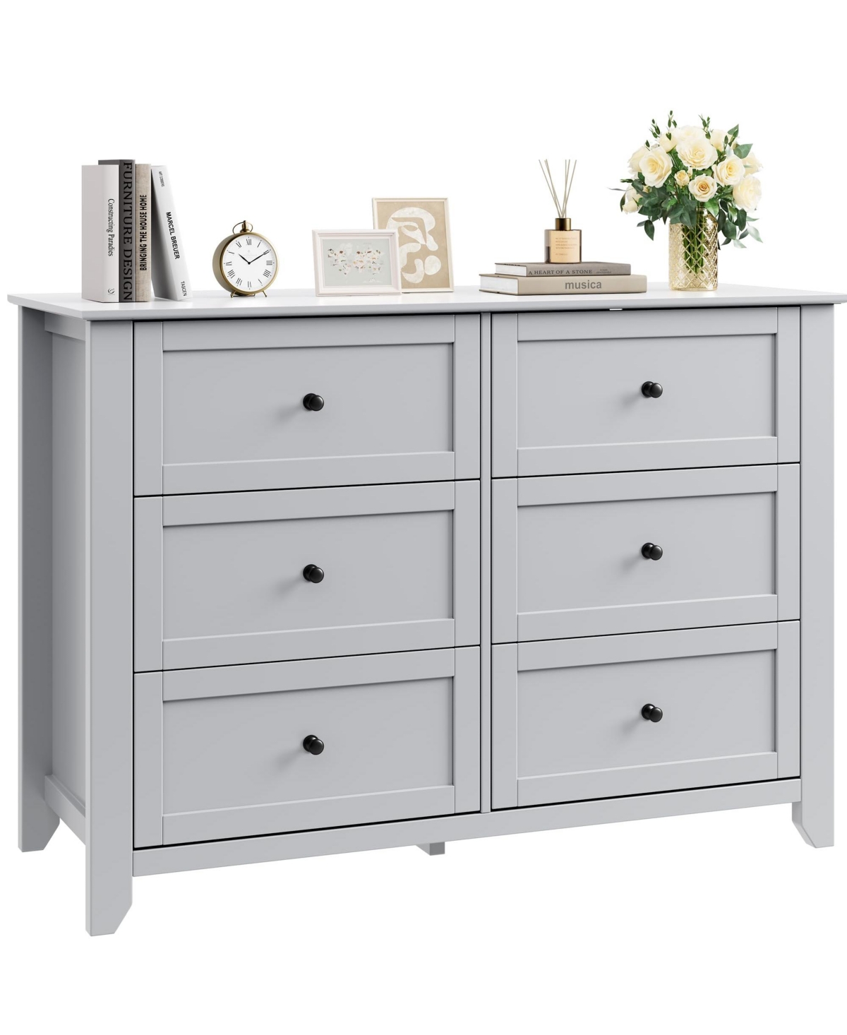 Click here for homfan 6-Drawer Dresser with Deep Drawers and Meta... prices