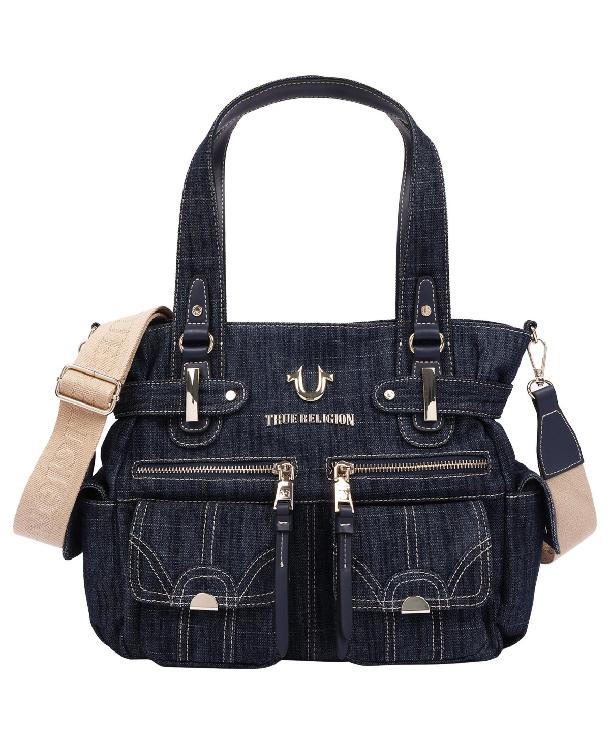 Click here for True Religion Womens Multi Pocket Denim Cinch Tote... prices