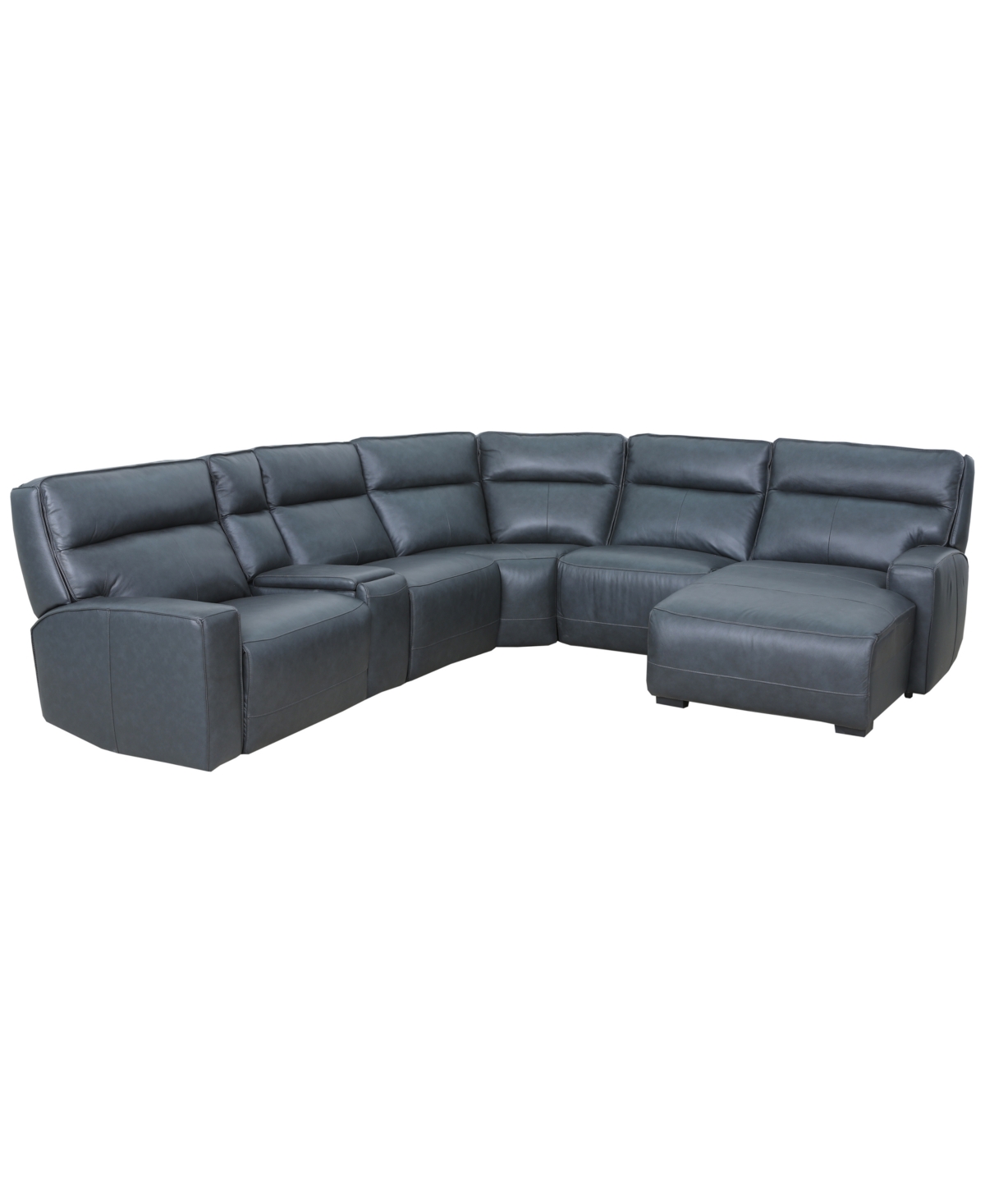Click here for Zackary 6-Piece Leather Chaise Sectional with 3 Po... prices