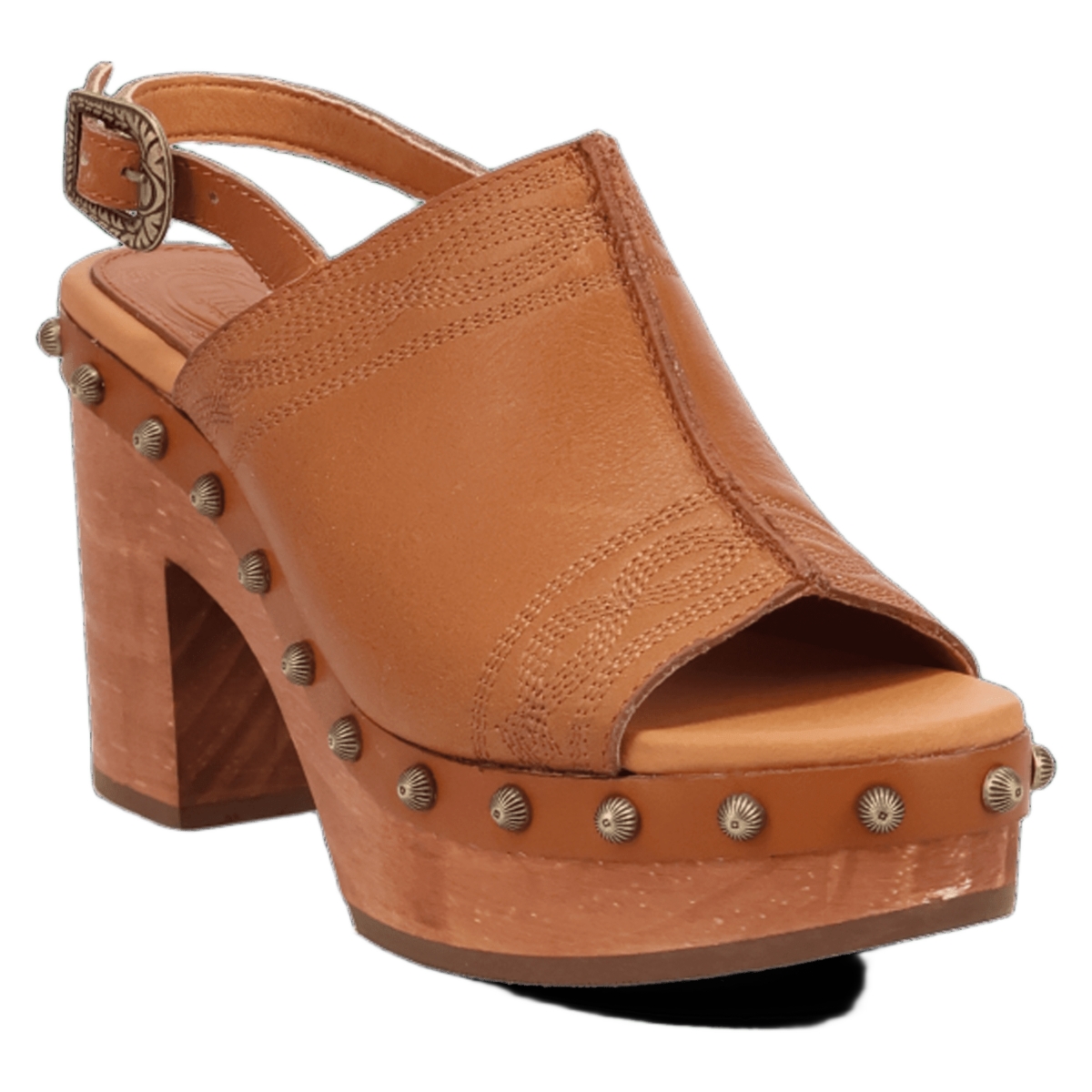 Click here for Dingo Womens Clover Wooden Sandal - Tan prices