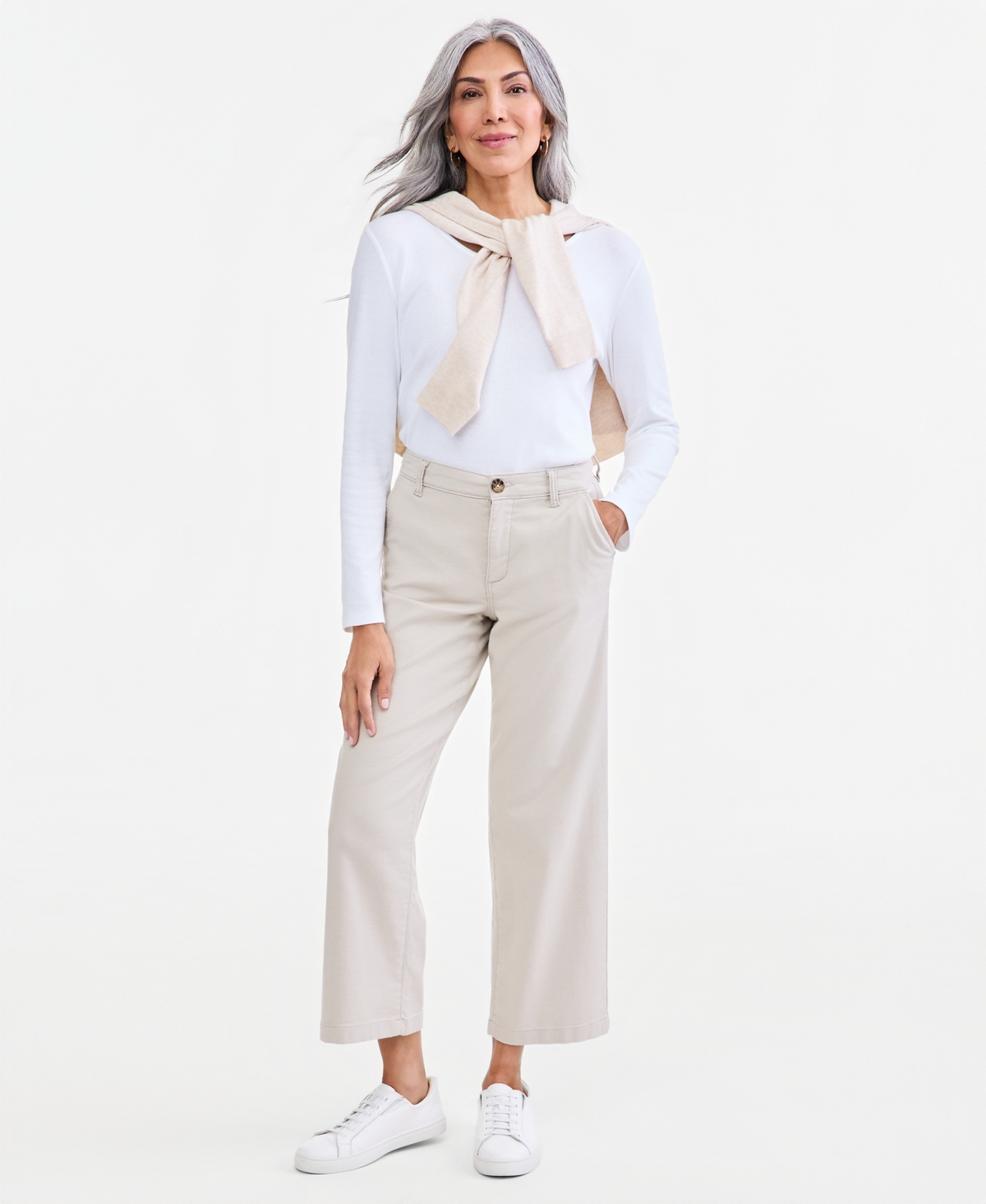Click here for Style & Co Womens High Stretch High-Rise Cropped W... prices