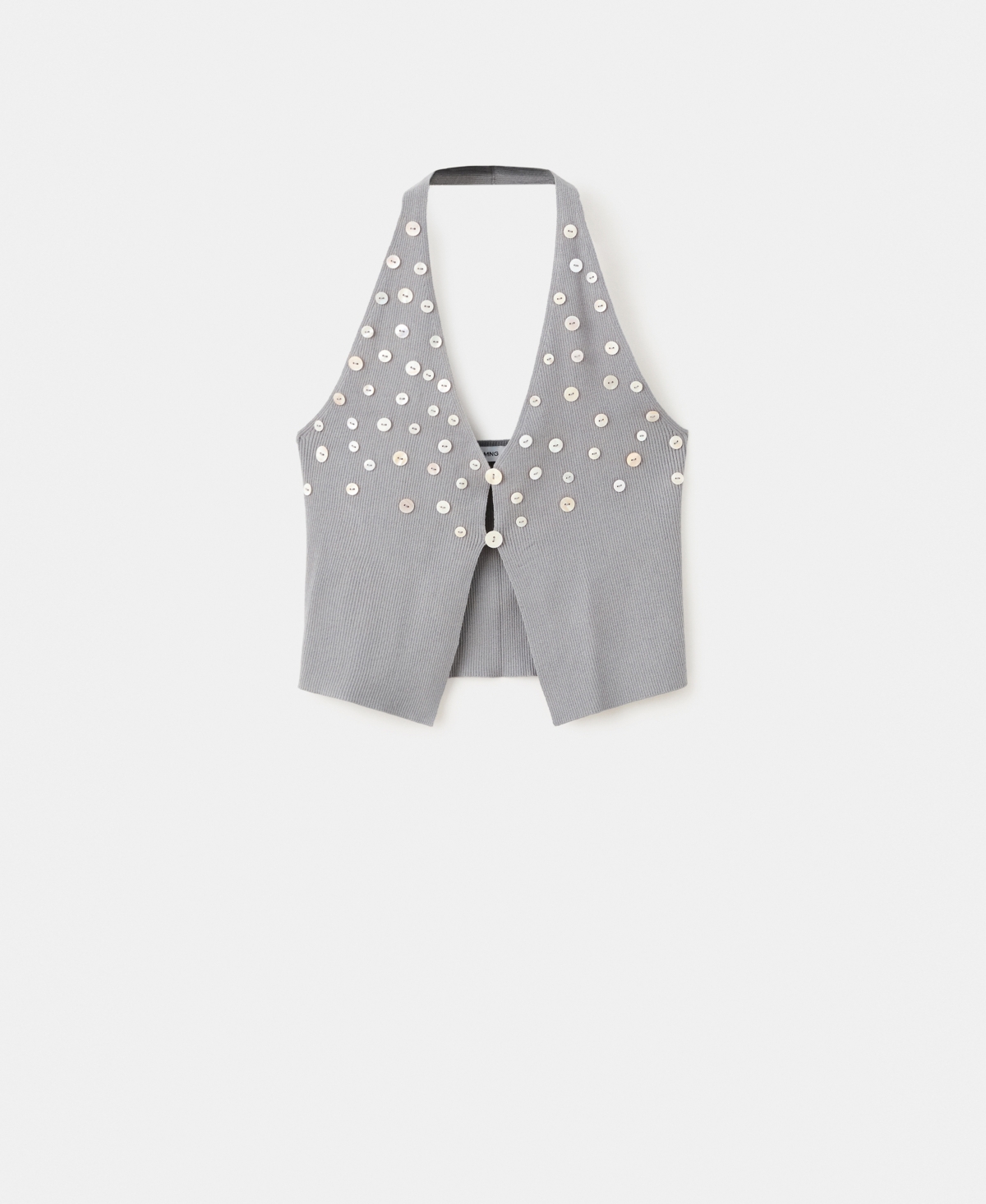 Click here for Mango Womens Decorative Buttons Fitted Top - Mediu... prices