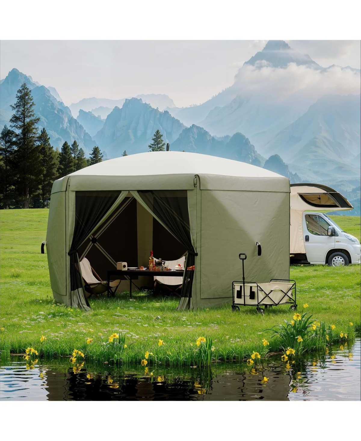 Click here for gaomon Collapsible Gazebo Tent with 6 Removable Wi... prices