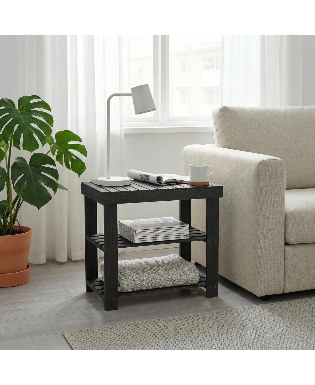 Click here for homfan 3-Tier Bamboo Shoe Rack Bench  20 Entryway... prices