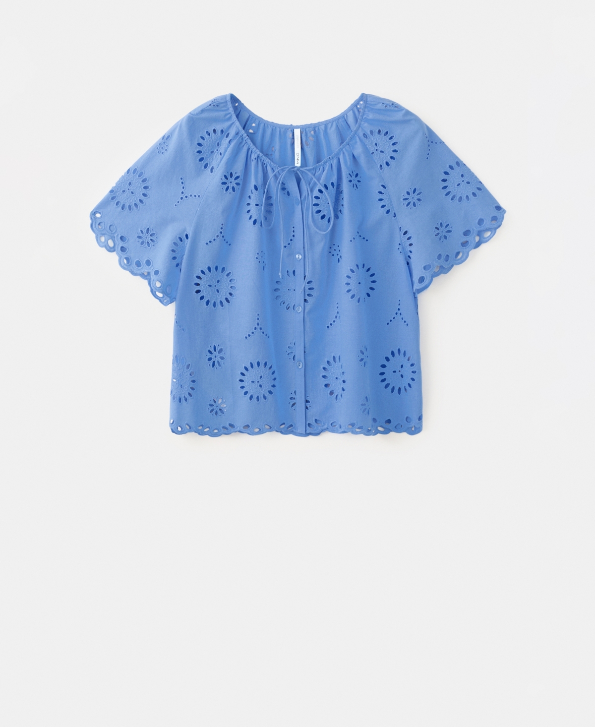 Click here for Mango Womens 100 Cotton Openwork Embroidery Blouse... prices