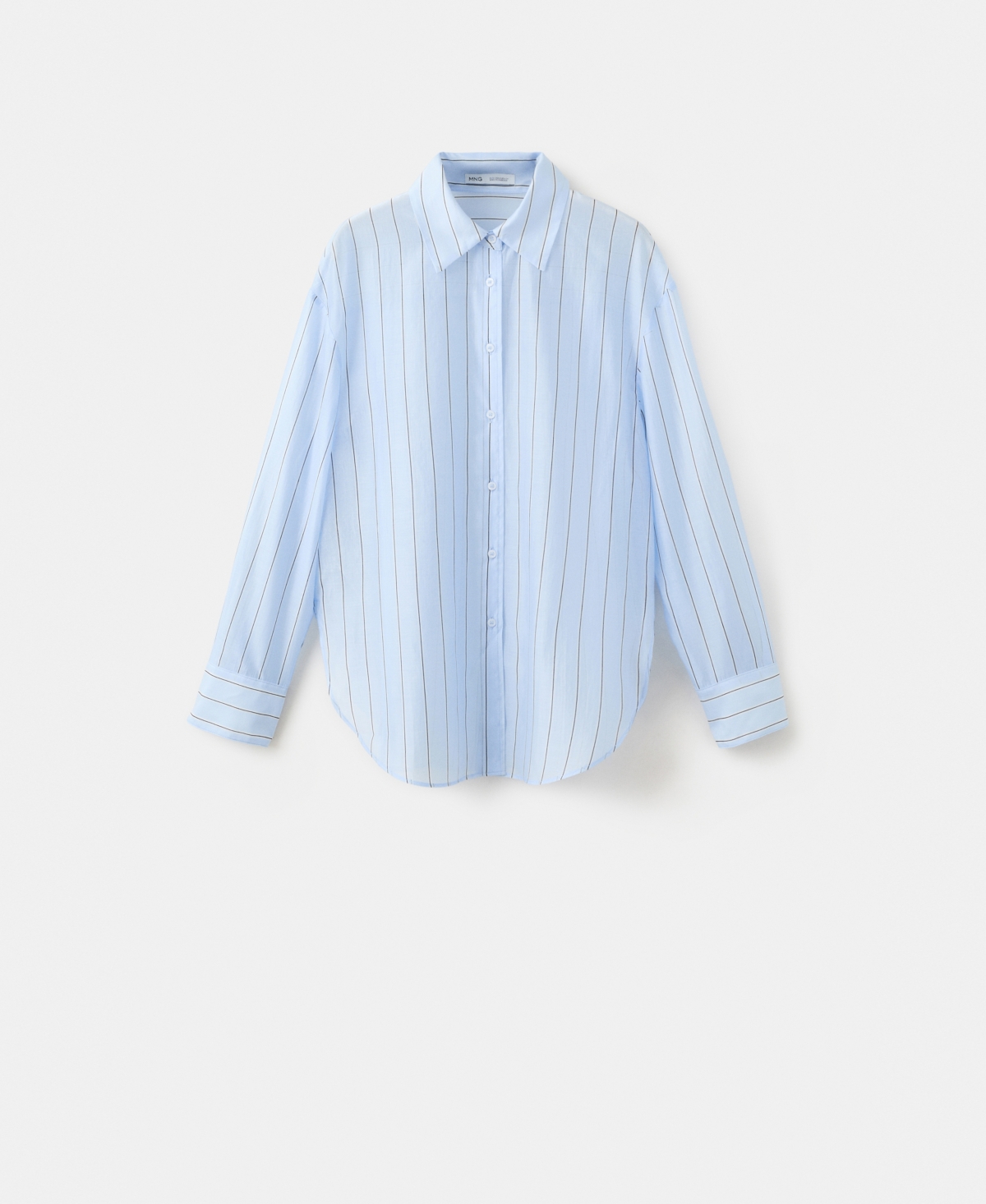 Click here for Mango Womens Striped Lyocell Top - Sky Blue prices