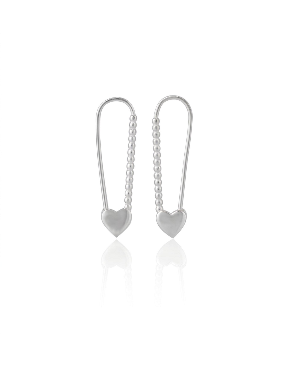 Click here for Spero London Heart Beaded Safety Pin Sterling Silv... prices