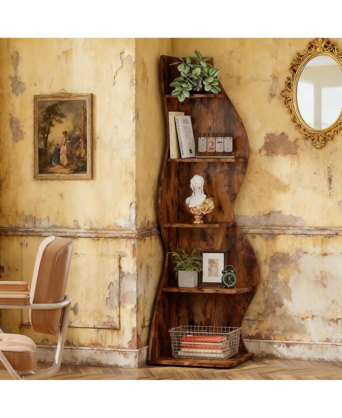 Click here for Rainsken 5-Tier Wall Corner Bookshelf  Modern Book... prices