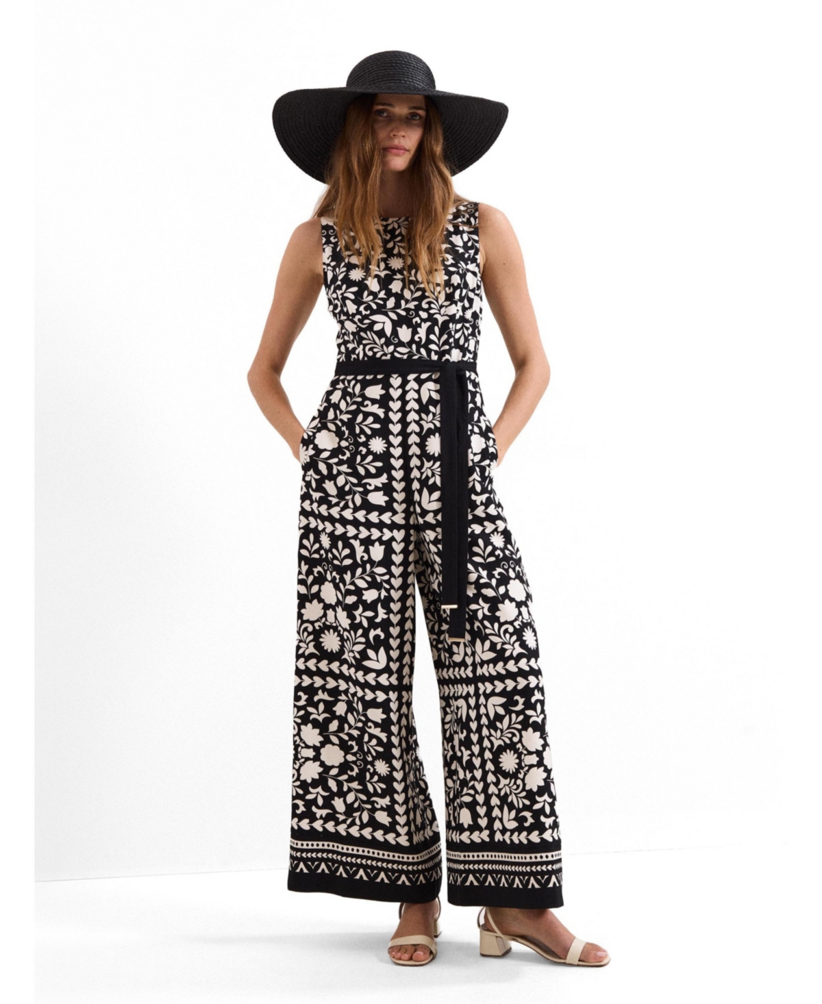 Click here for Phase Eight Petite Cyra Jumpsuit - Black/iv prices