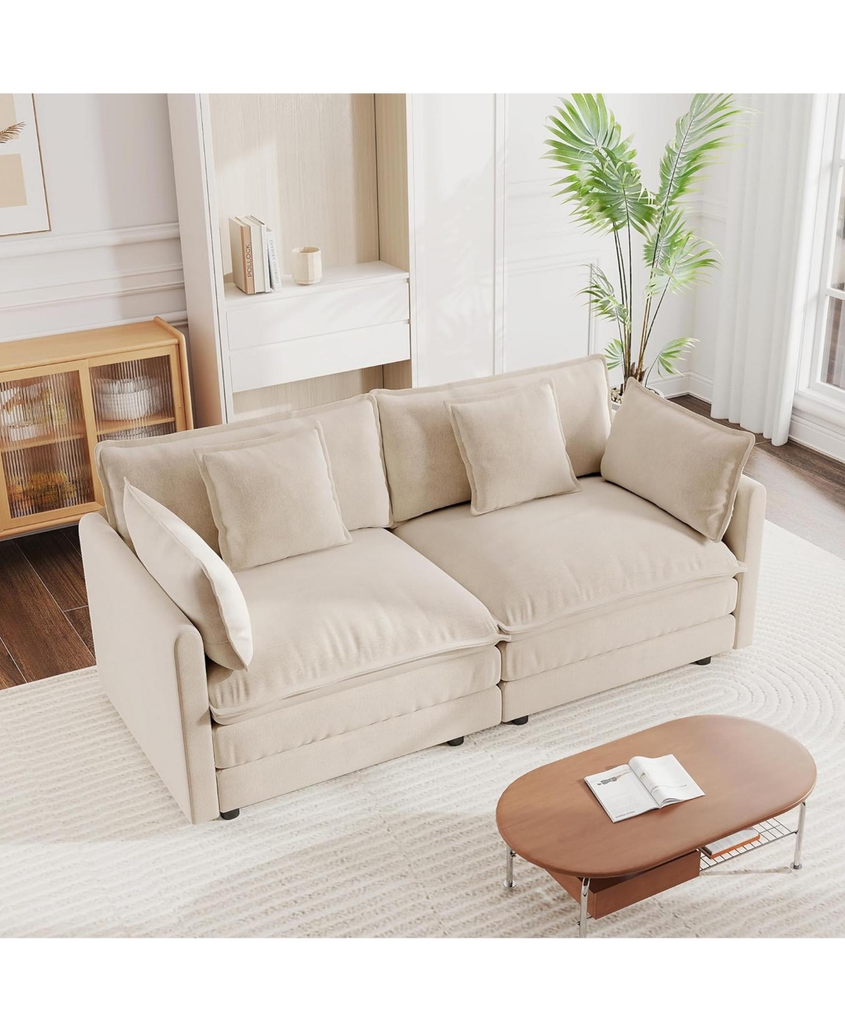 Click here for Rainsken Modern Fabric Loveseat Sofa  76 Modular S... prices