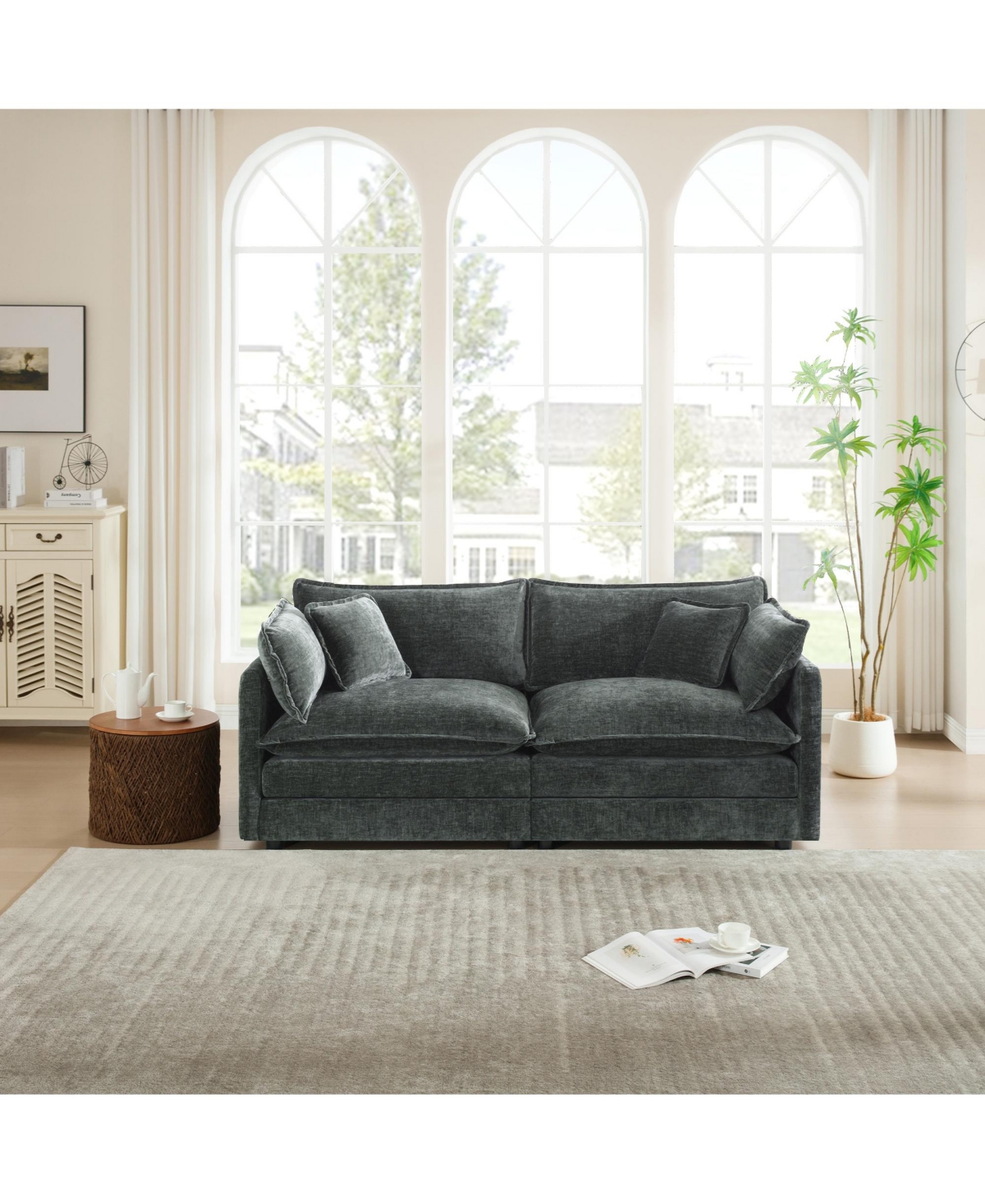 Click here for Rainsken Modern Fabric Loveseat Sofa  76 Modular S... prices