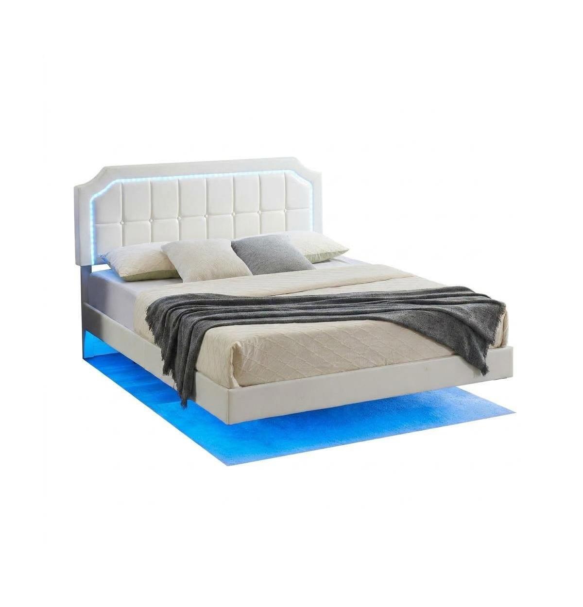 Click here for homfan Floating Upholstered Bed Frame with Led Hea... prices