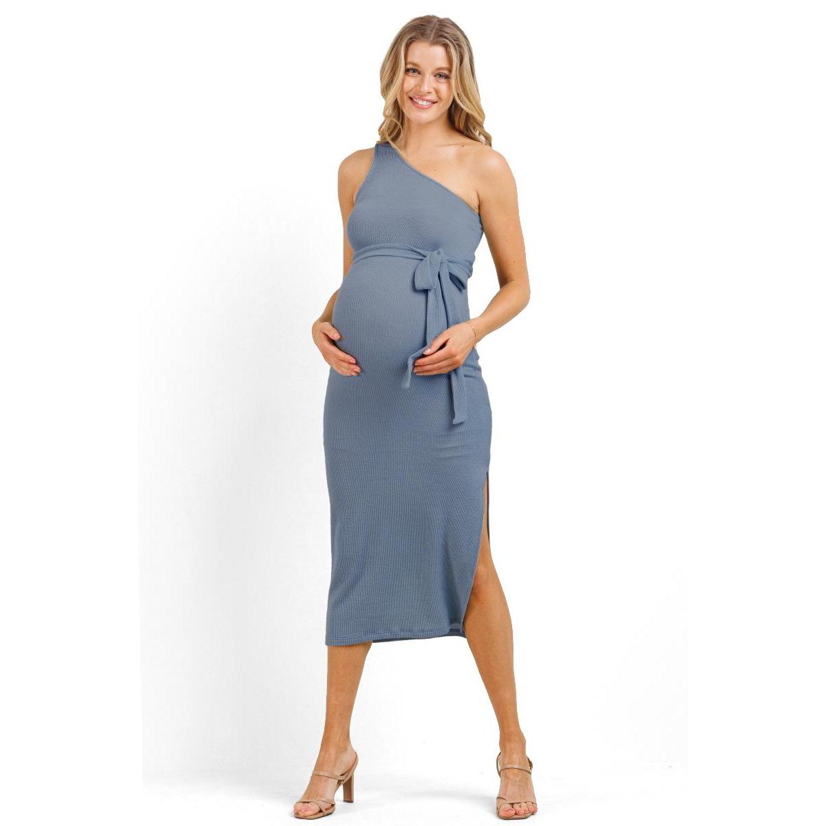 Click here for Hello Miz Womens Maternity Ribbed One Shoulder Bod... prices