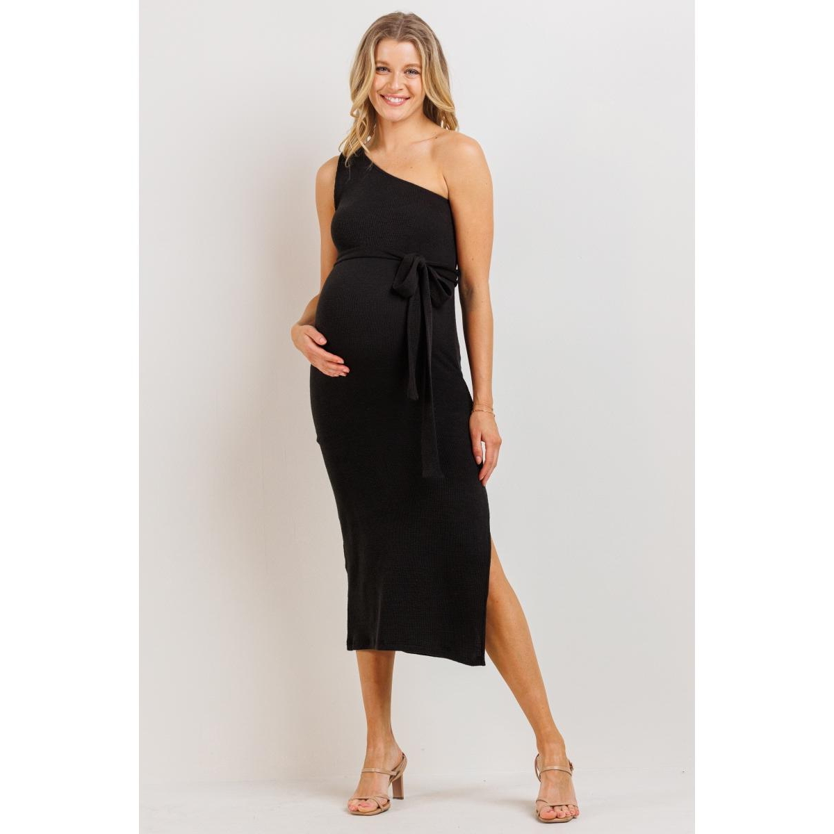 Click here for Hello Miz Womens Maternity Ribbed One Shoulder Bod... prices