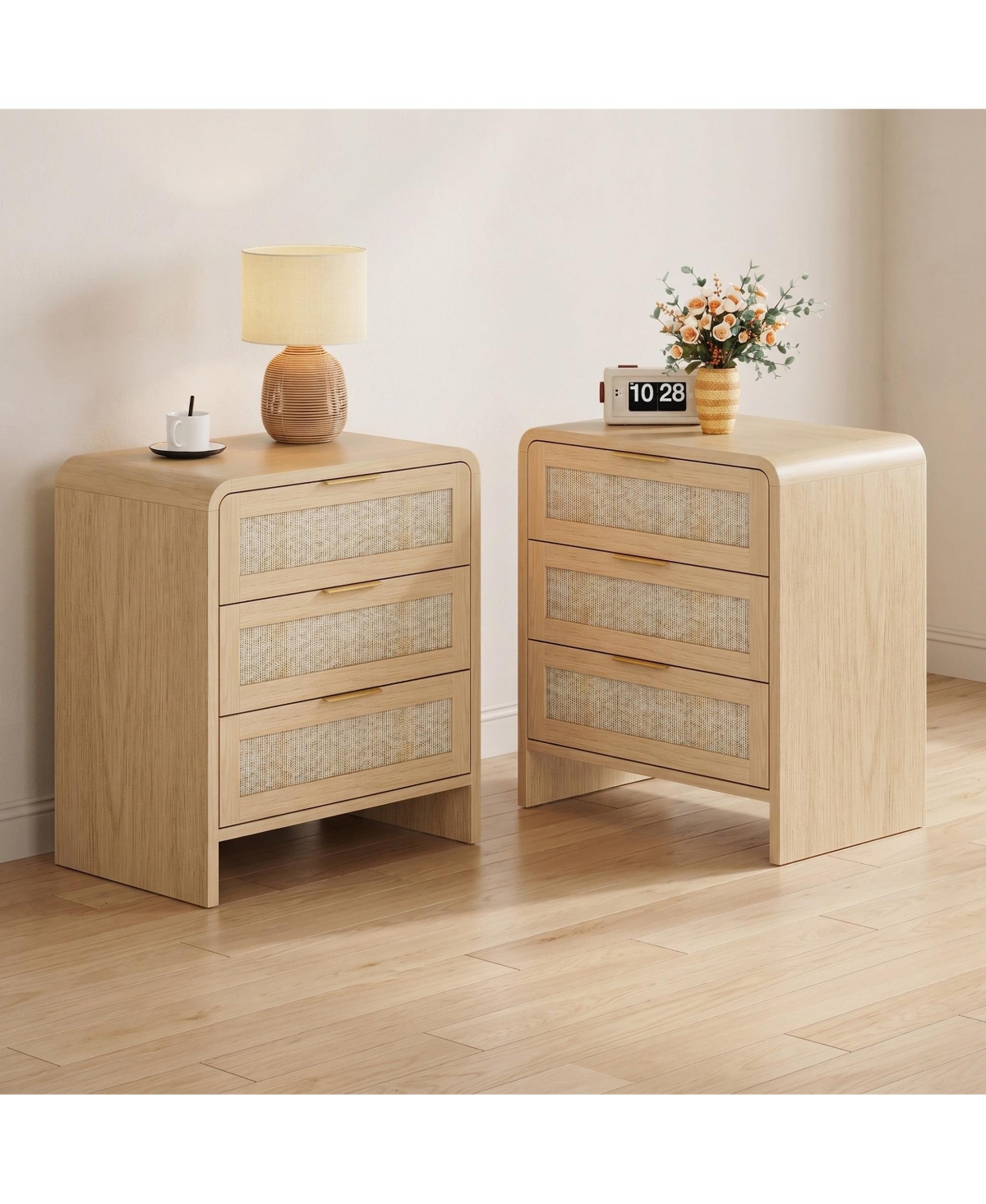 Click here for Sailvan 2-Piece Rattan 3-Drawer Nightstand Set wit... prices