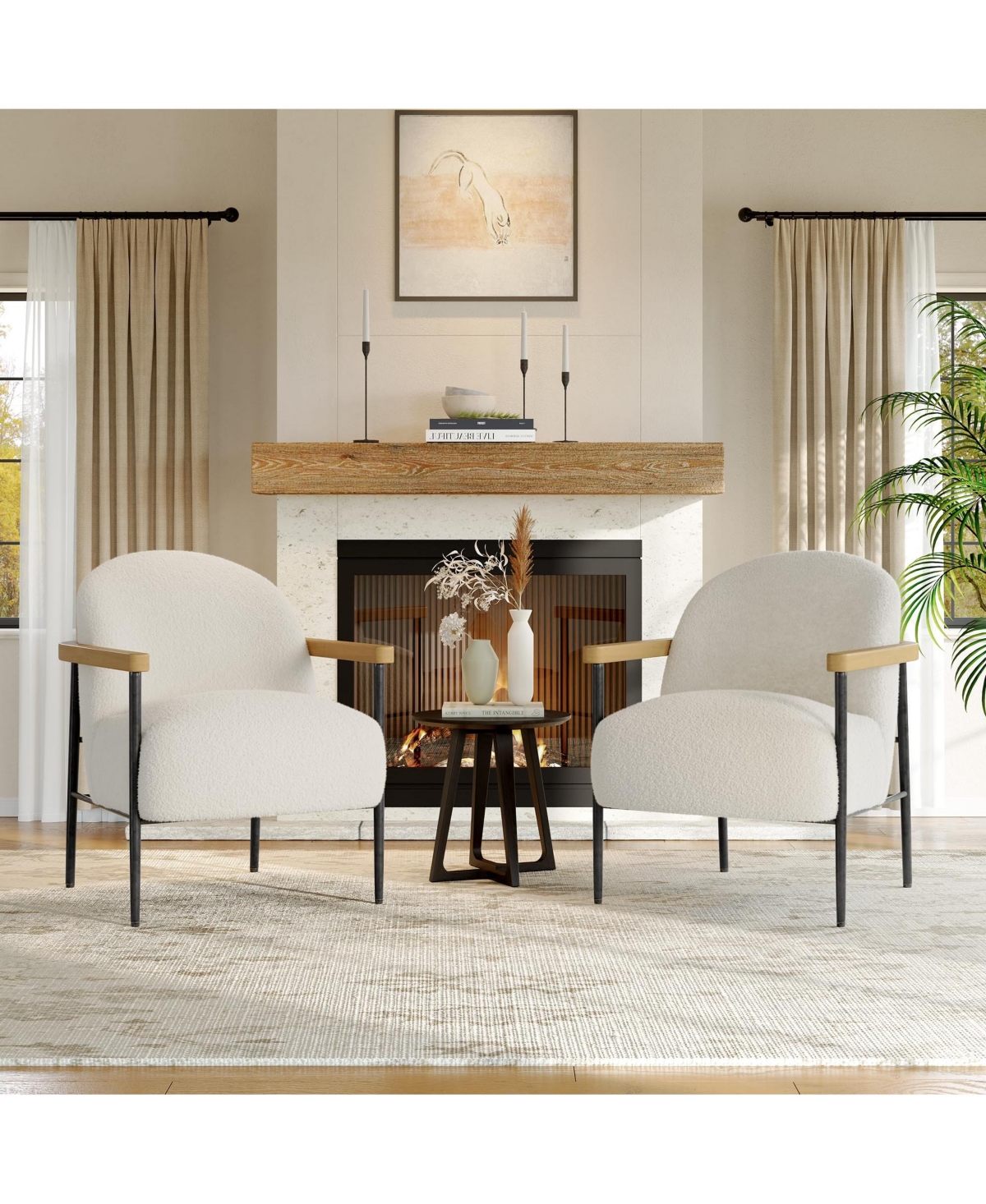 Click here for homfan Comfy Modern Accent Chair Set  Soft Fabric... prices