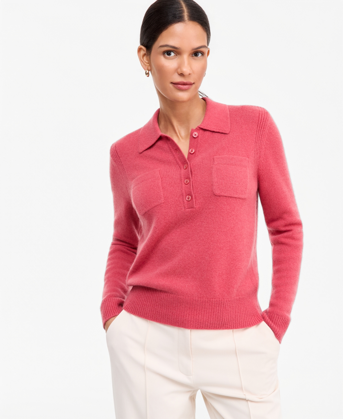 Click here for Charter Club Womens 100 Cashmere Half-Button Colla... prices