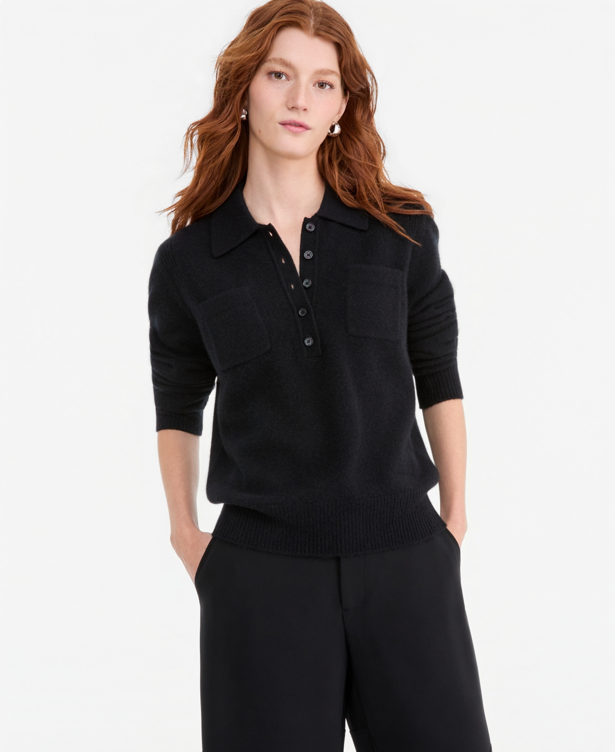 Click here for Charter Club Womens 100 Cashmere Half-Button Colla... prices