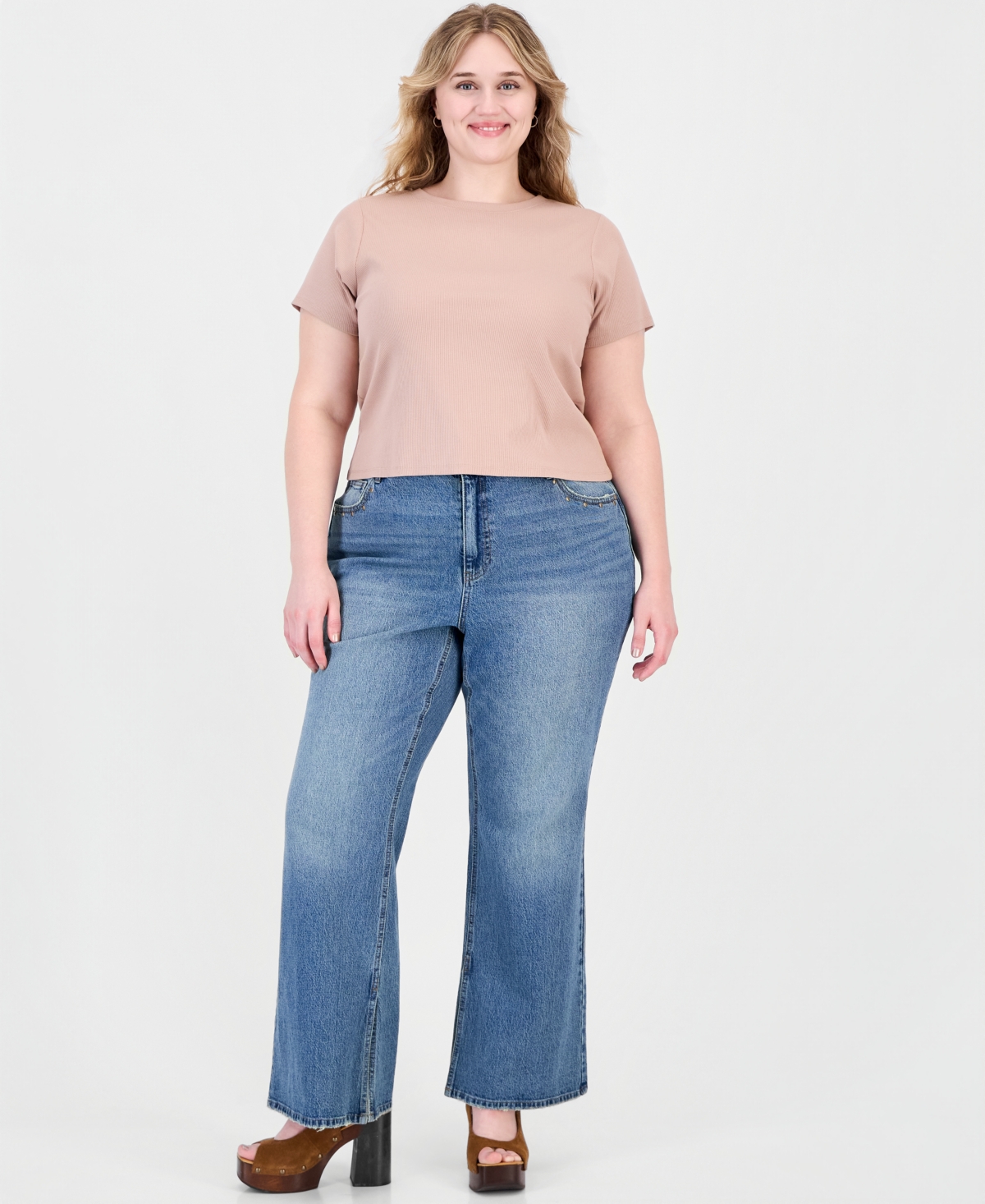 Click here for And Now This Trendy Plus Size Side Slit High-Rise... prices