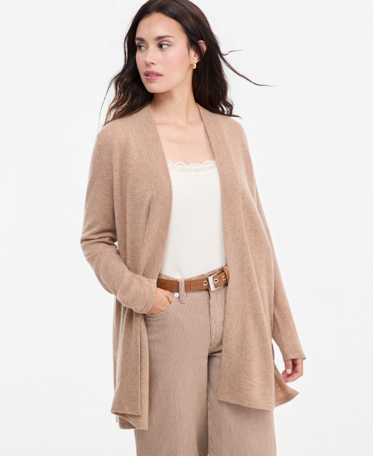 Click here for Charter Club Petite Open Front Cashmere Cardigan w... prices