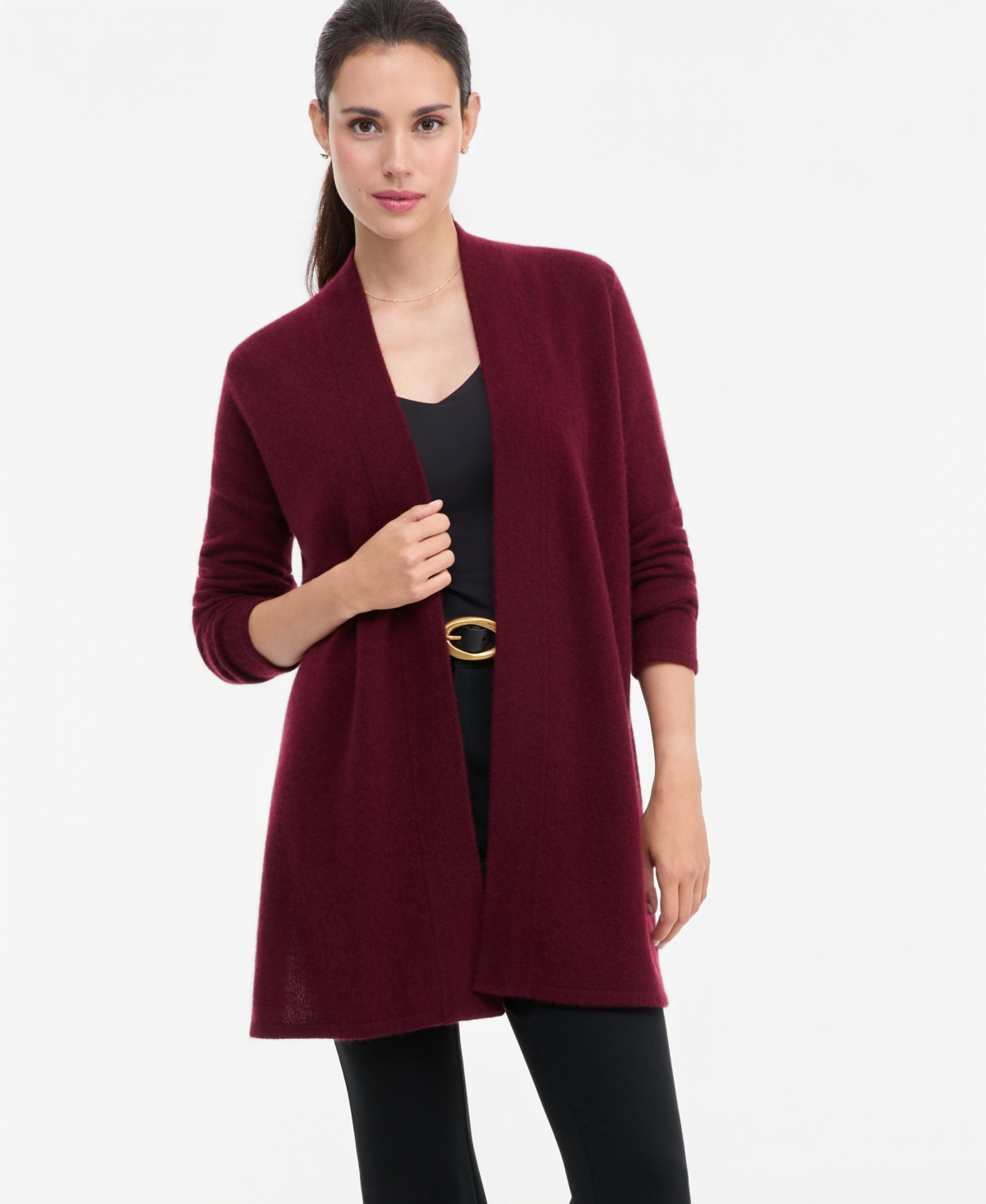 Click here for Charter Club Petite Cashmere Solid Long-Sleeve Ope... prices