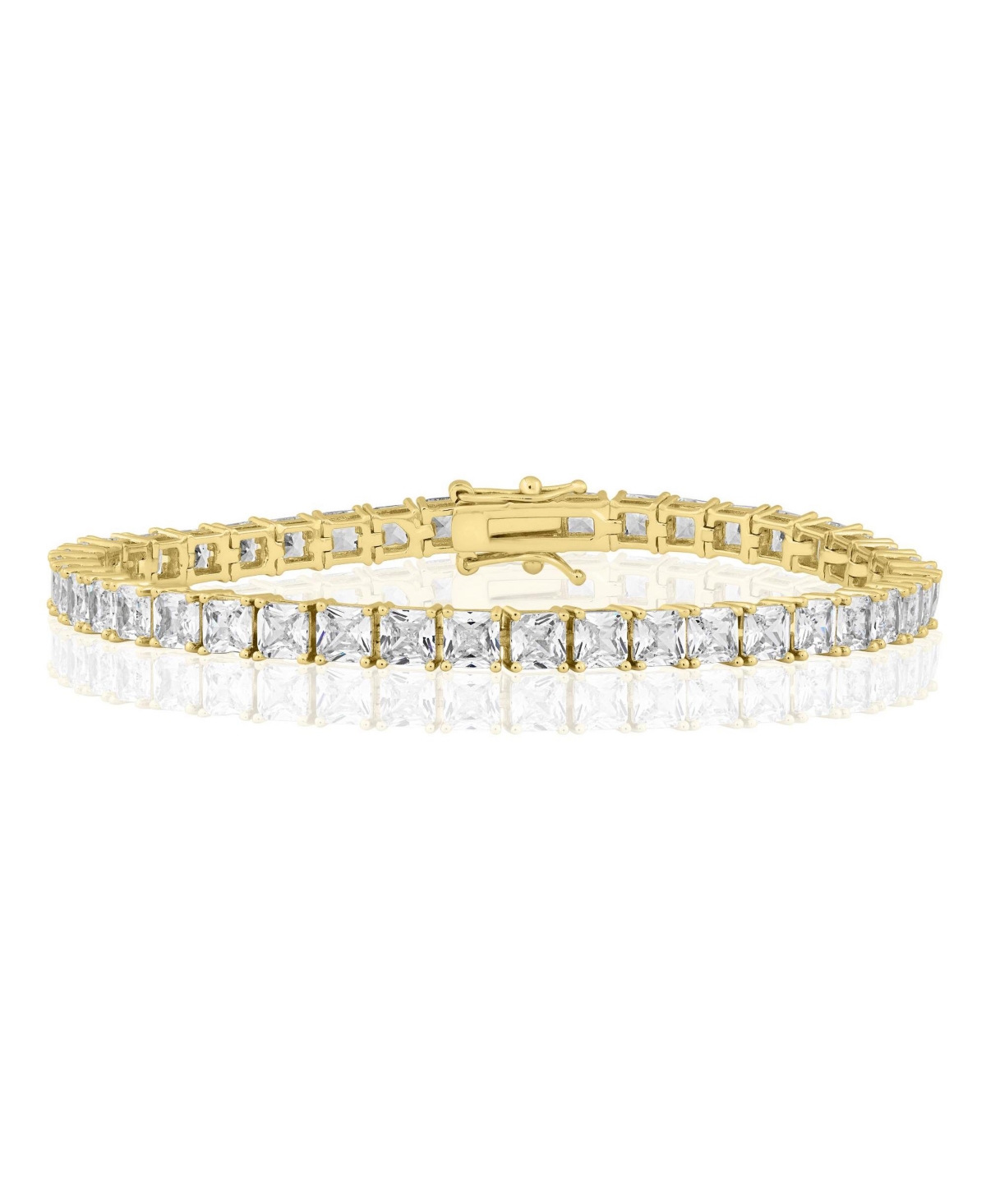 Click here for Simona Elegant 4mm Square Cz Tennis Bracelet - Gol... prices