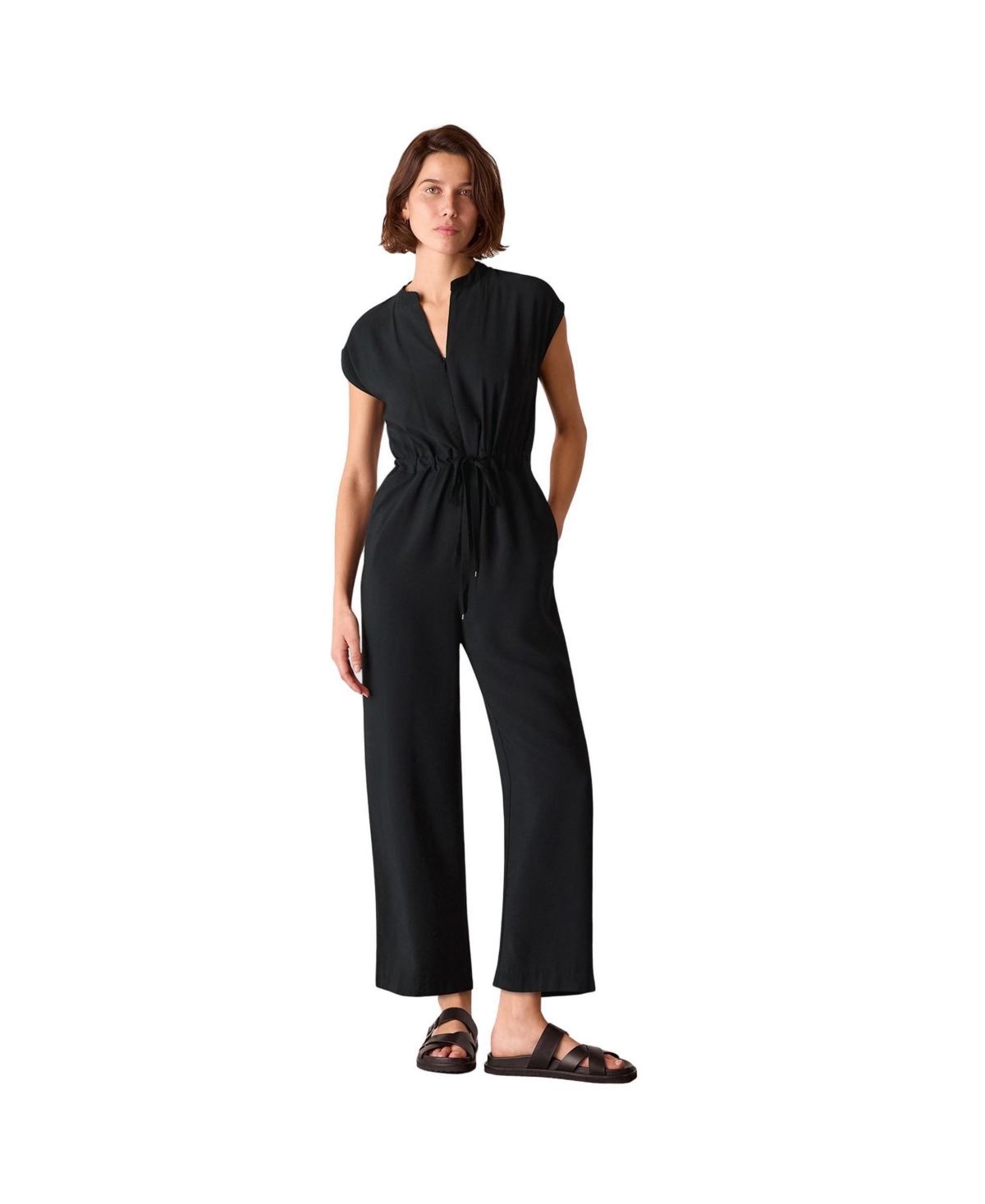 Click here for Whistles Womens Sleeveless Drawstring Jumpsuit - B... prices