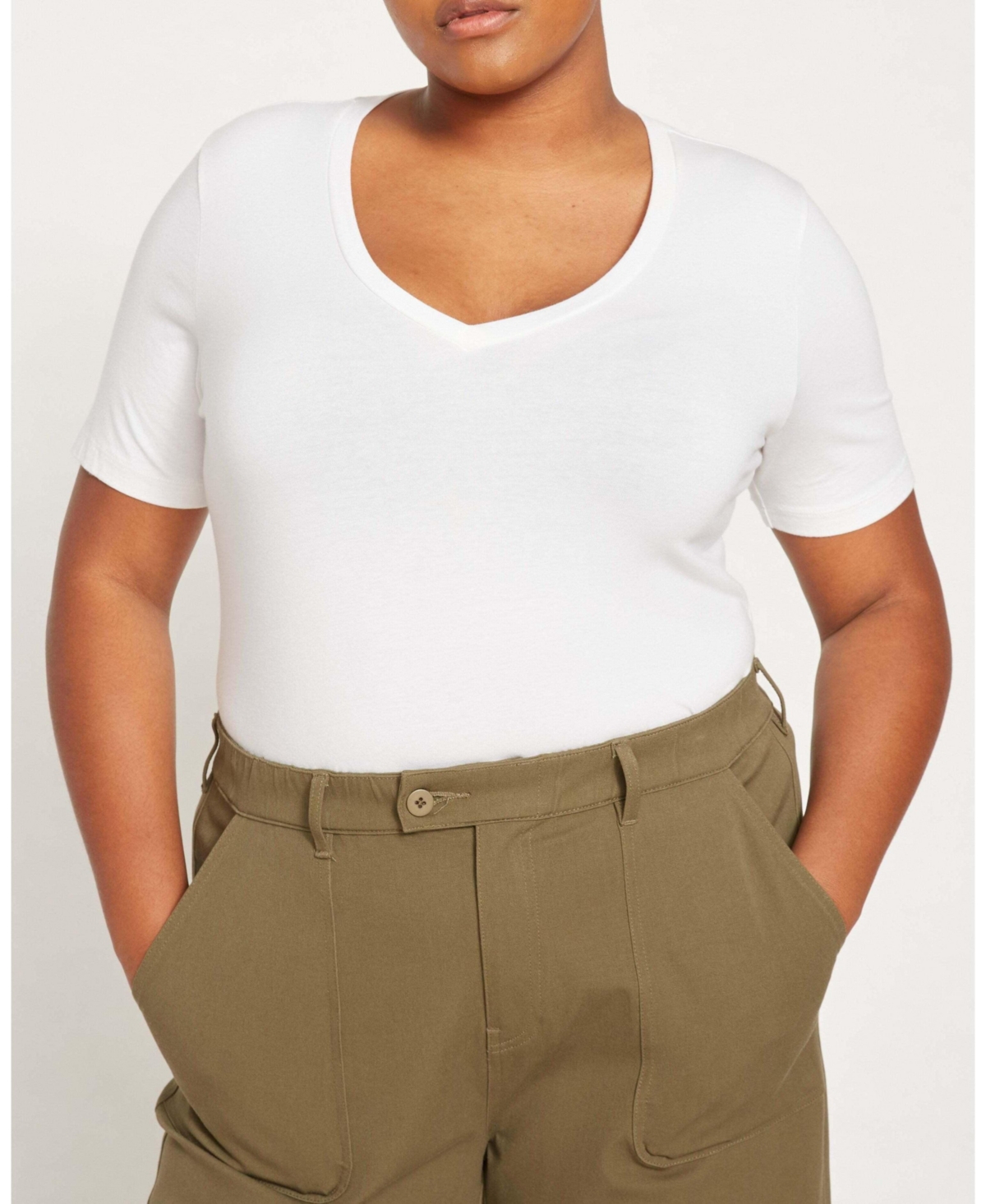 Click here for Universal Standard Womens Plus Size V Rex Tops - W... prices