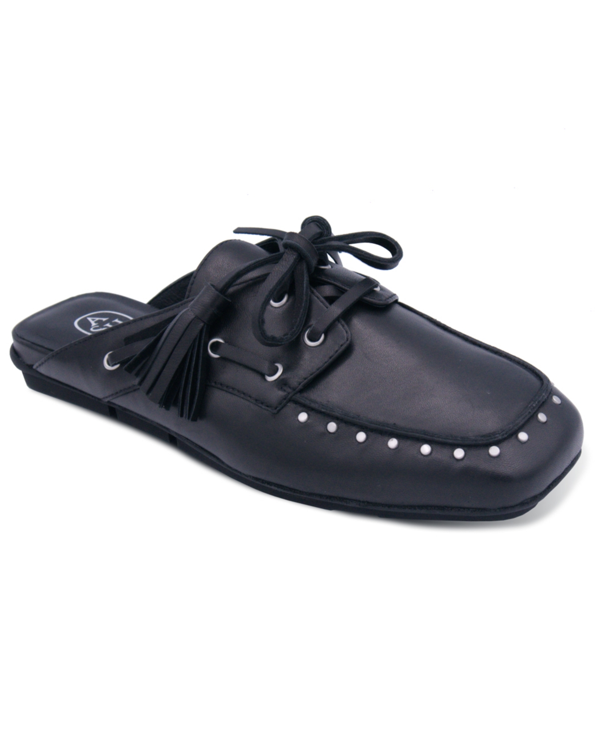 Click here for Ash Womens Bavaria Stud Slip-On Mules - Black Napp... prices