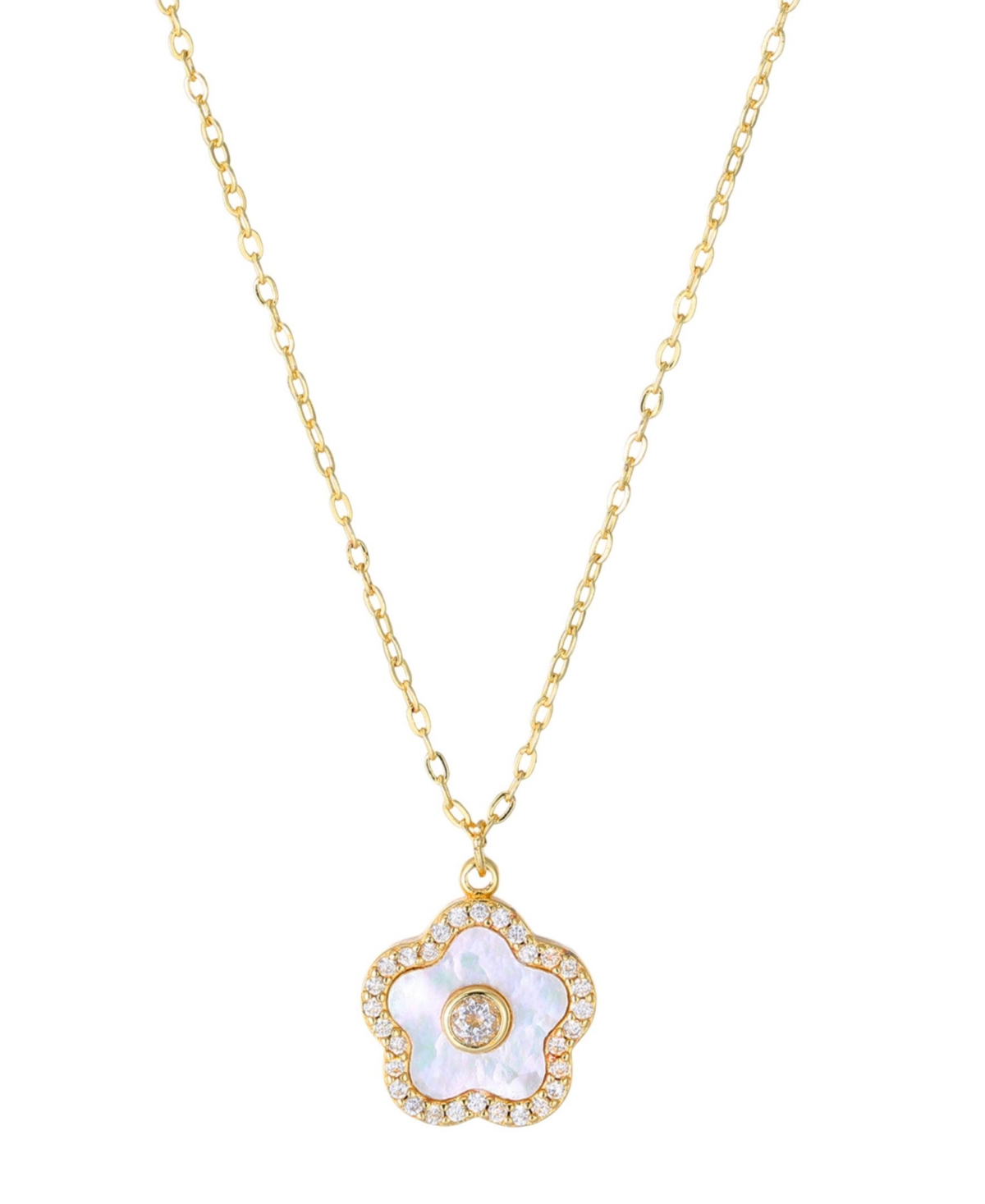 Click here for Adornia Gold Imitation Pearl Flower Center Stone P... prices