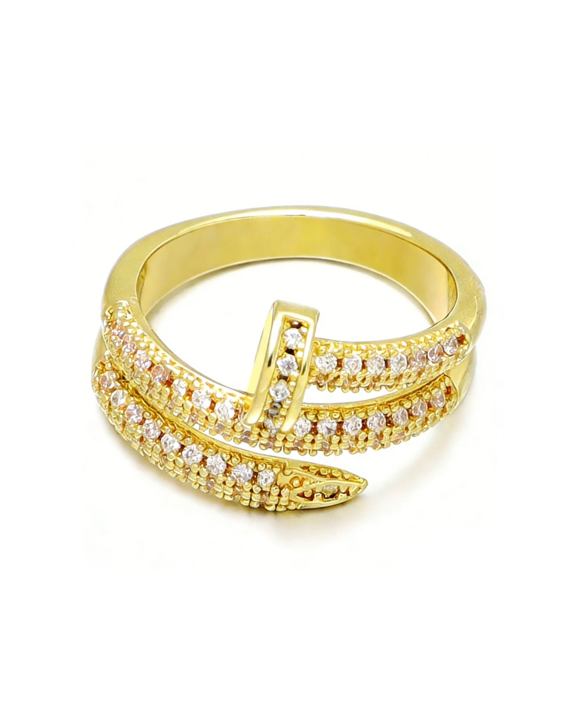 Click here for Adornia Gold Cubic Zirconia Double Wrap Nail Ring... prices