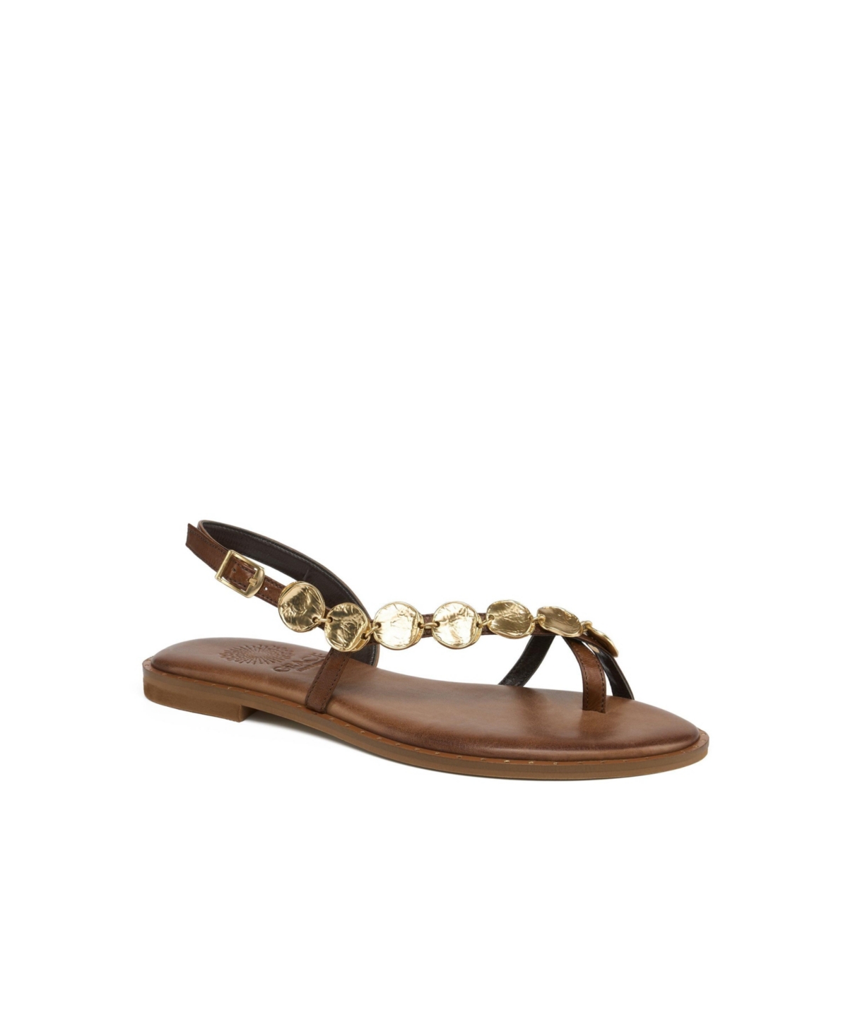 Click here for Grace Footwear Womens Serifos Gold Disc T Strap Sa... prices