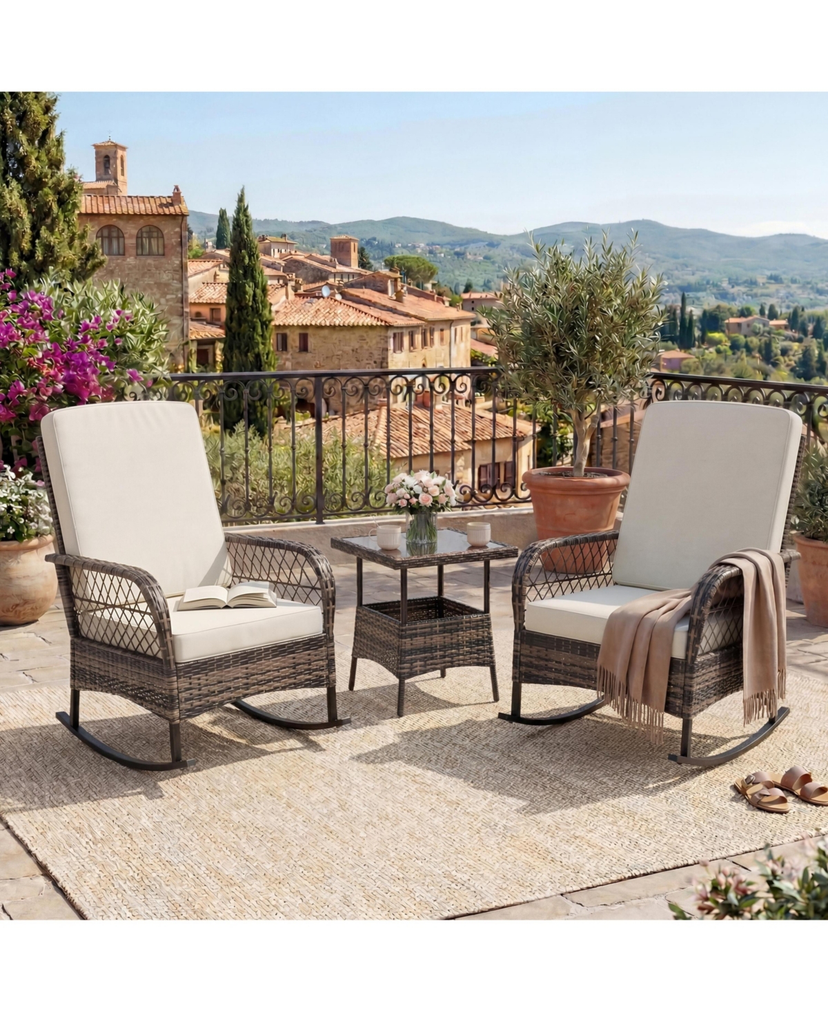 Click here for gaomon 3-Piece Patio Furniture Set 2 Rocking Chair... prices
