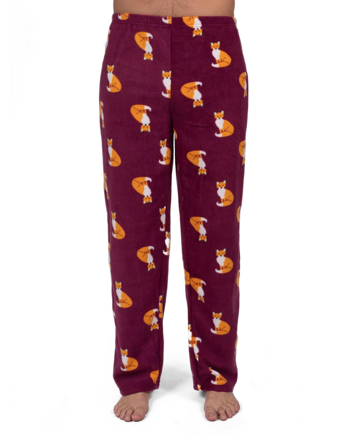 Click here for Leveret Mens Print Micro Fleece Pants - Fox maroon prices