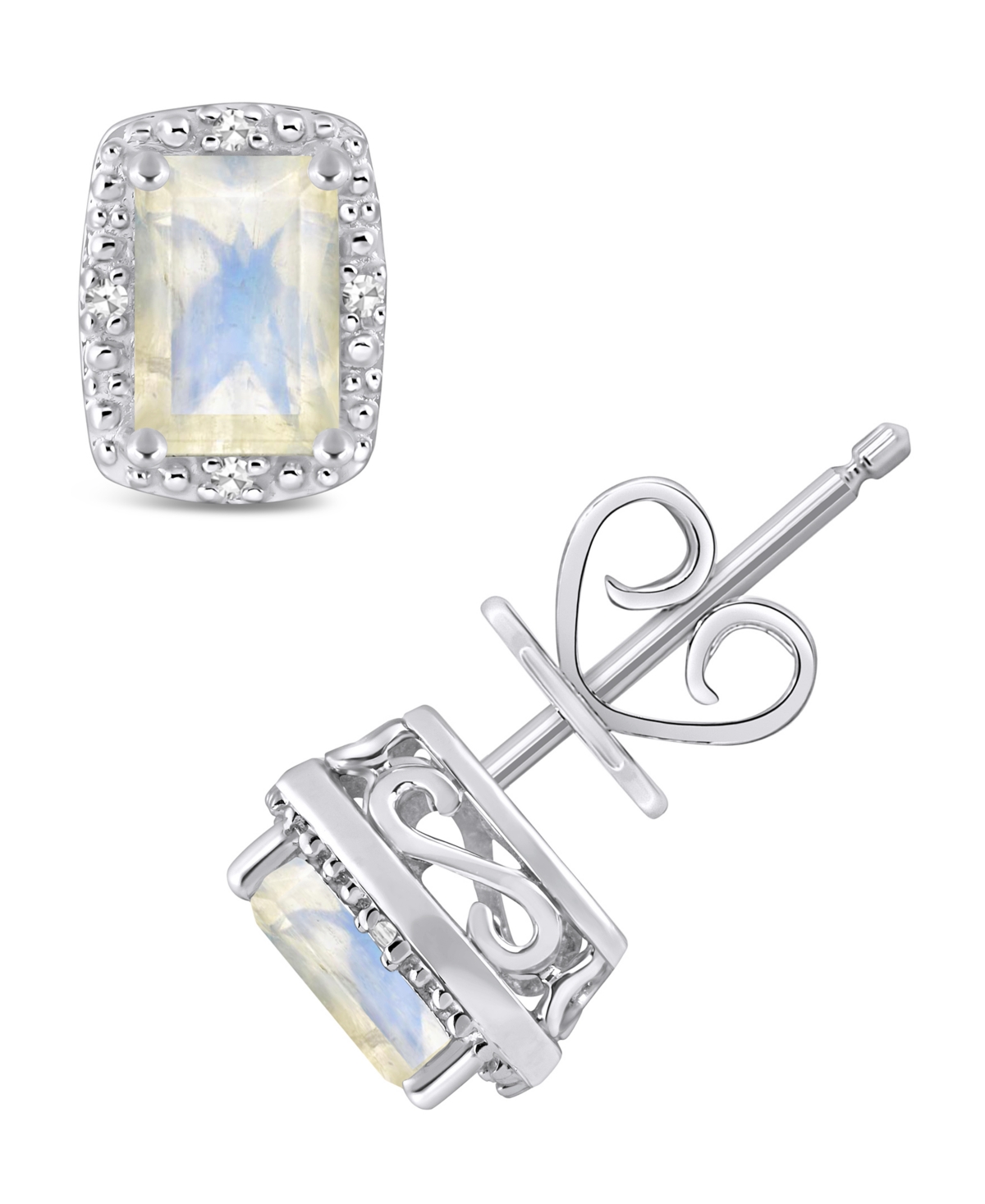 Click here for Gemstone and Diamond Accent Stud Earrings in Sterl... prices
