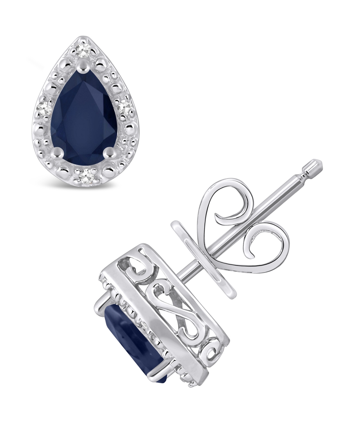 Click here for Sapphire (9/10 ct. t.w.) and Diamond Accent Stud E... prices