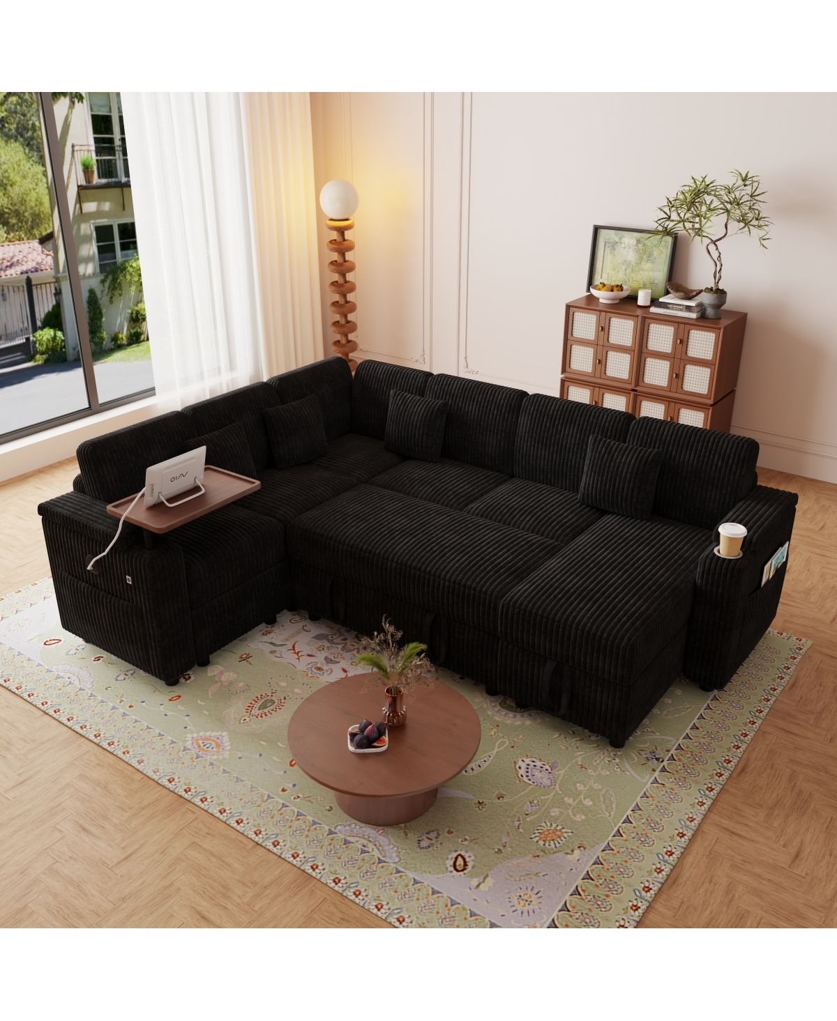 Click here for Streamdale Furniture 100 U-Shaped Corduroy Sofa Be... prices