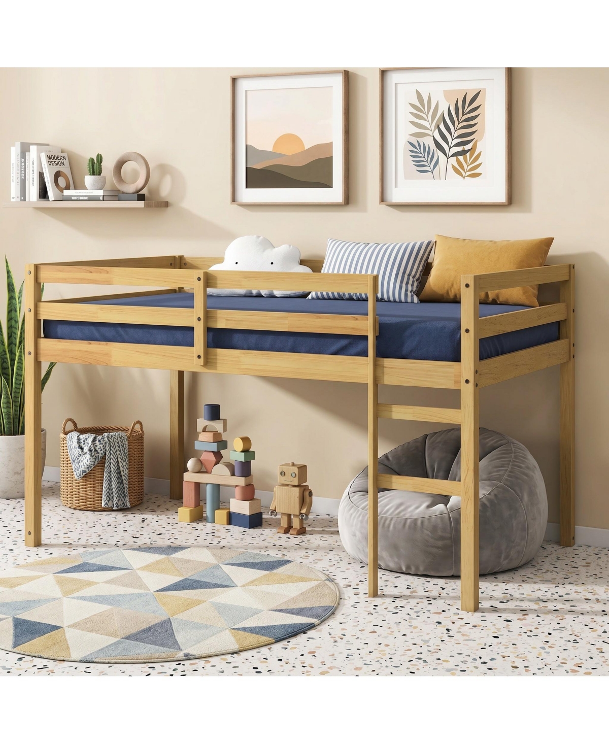 Click here for Sailvan Solid Wooden  Rubber Wooden Twin Loft Bed... prices